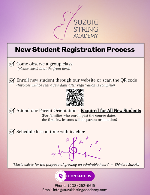 New Student Enrollment — Suzuki String Academy
