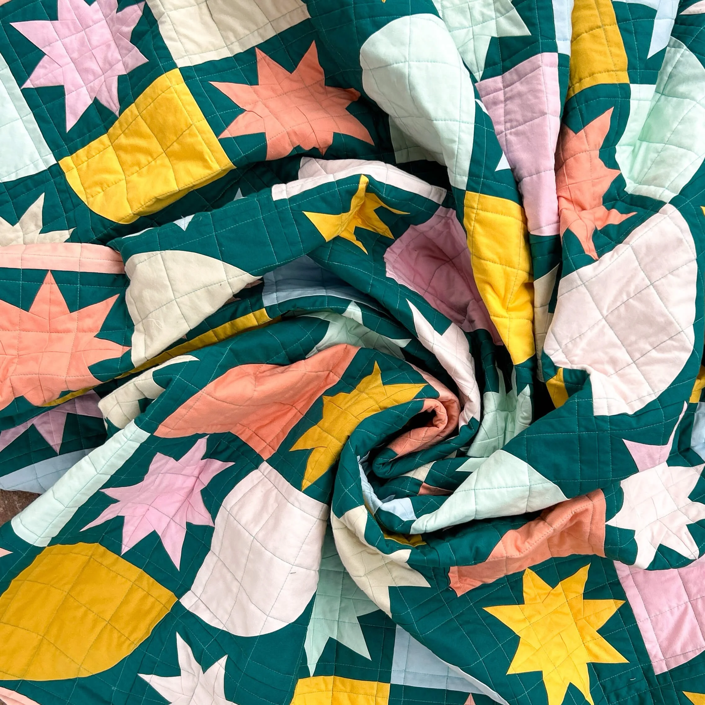 The Spark Quilt: A Burst of Color and Curves — Megan Collins Quilt Design