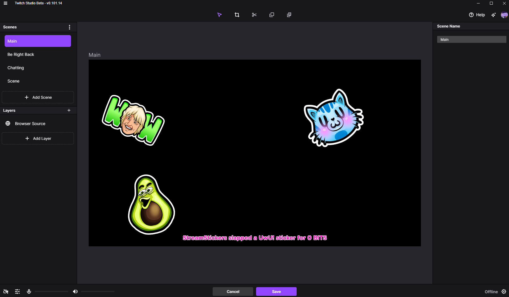 Twitch Studio — Stream Stickers - Twitch Extension