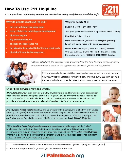 Phone Helpline 211 Palm Beach & Treasure Coast — 211 Helpline Palm ...