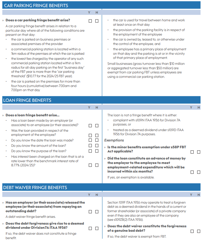 FBT Checklist 2024-25 — CE Smith & Co. Mackay