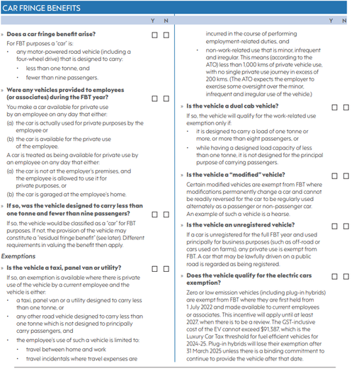 FBT Checklist 2024-25 — CE Smith & Co. Mackay