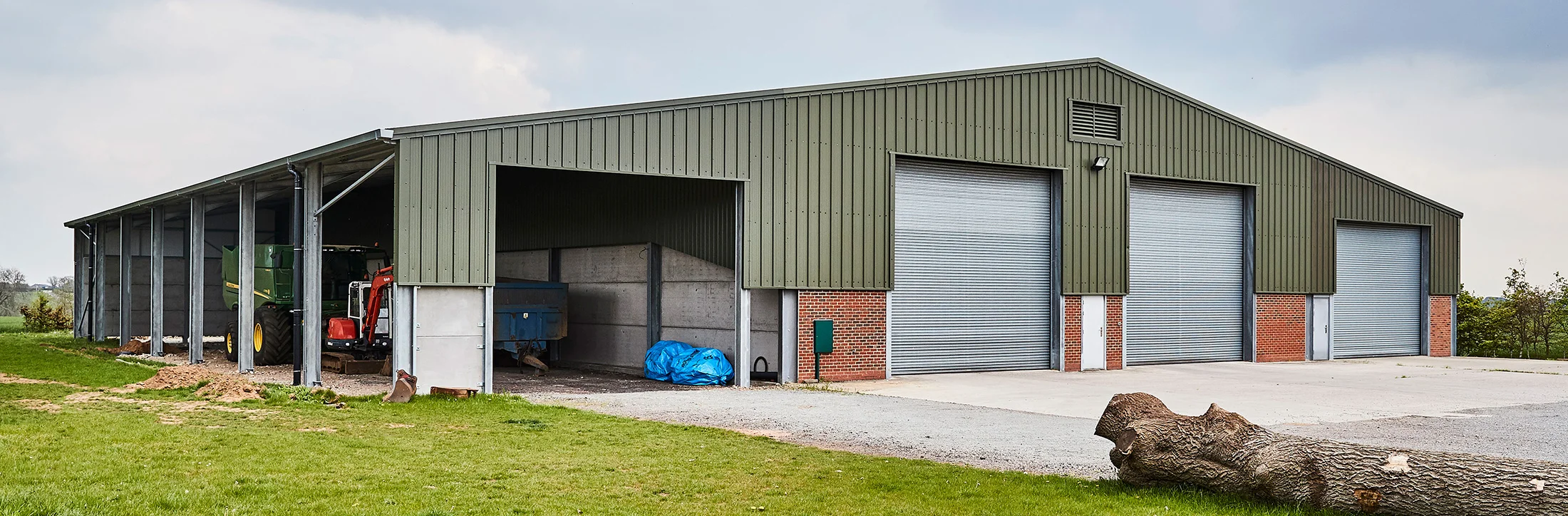 Grain store with dryer and lean-to — Morgan Farm Machinery