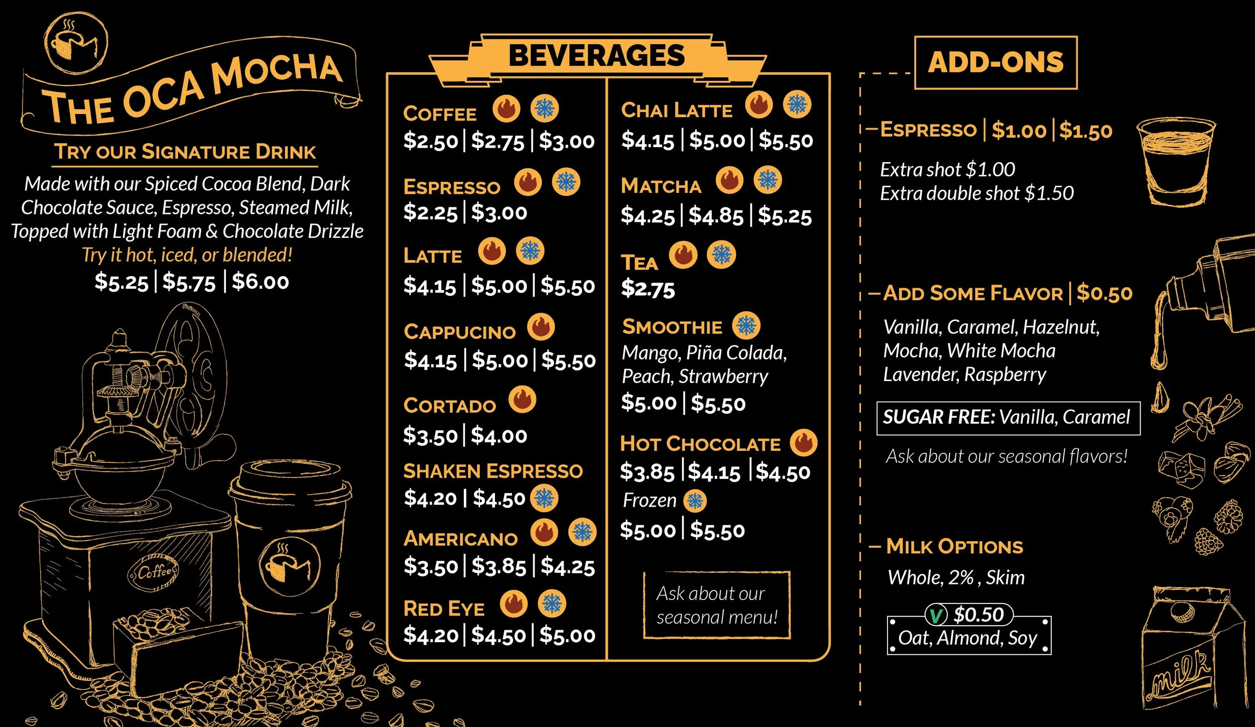 Menu — OCA Mocha