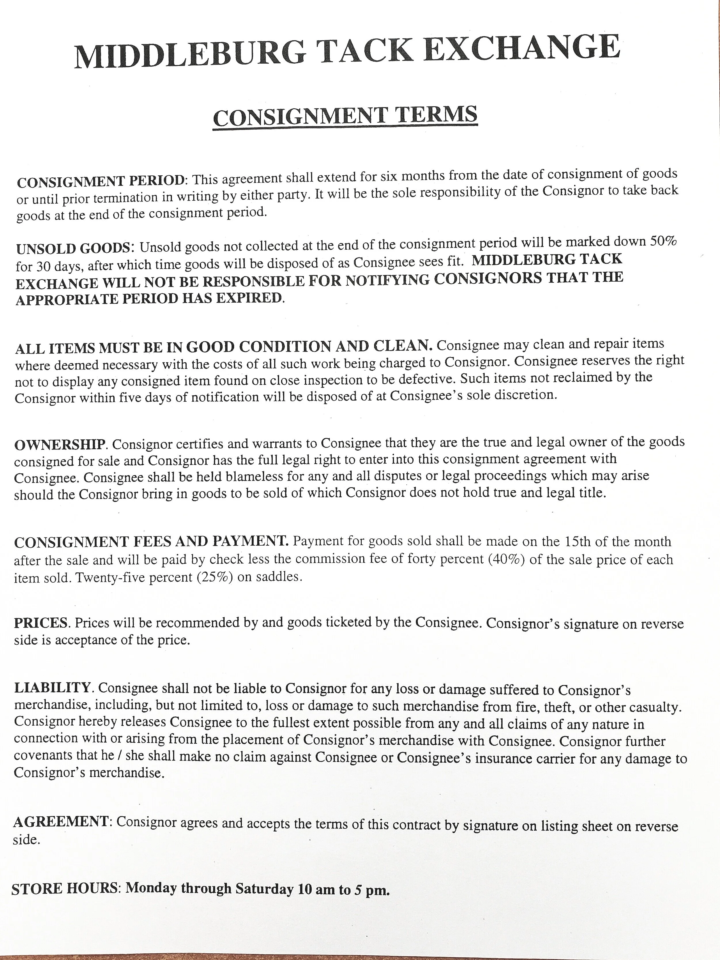 About Us — Middleburg Tack Exchange
