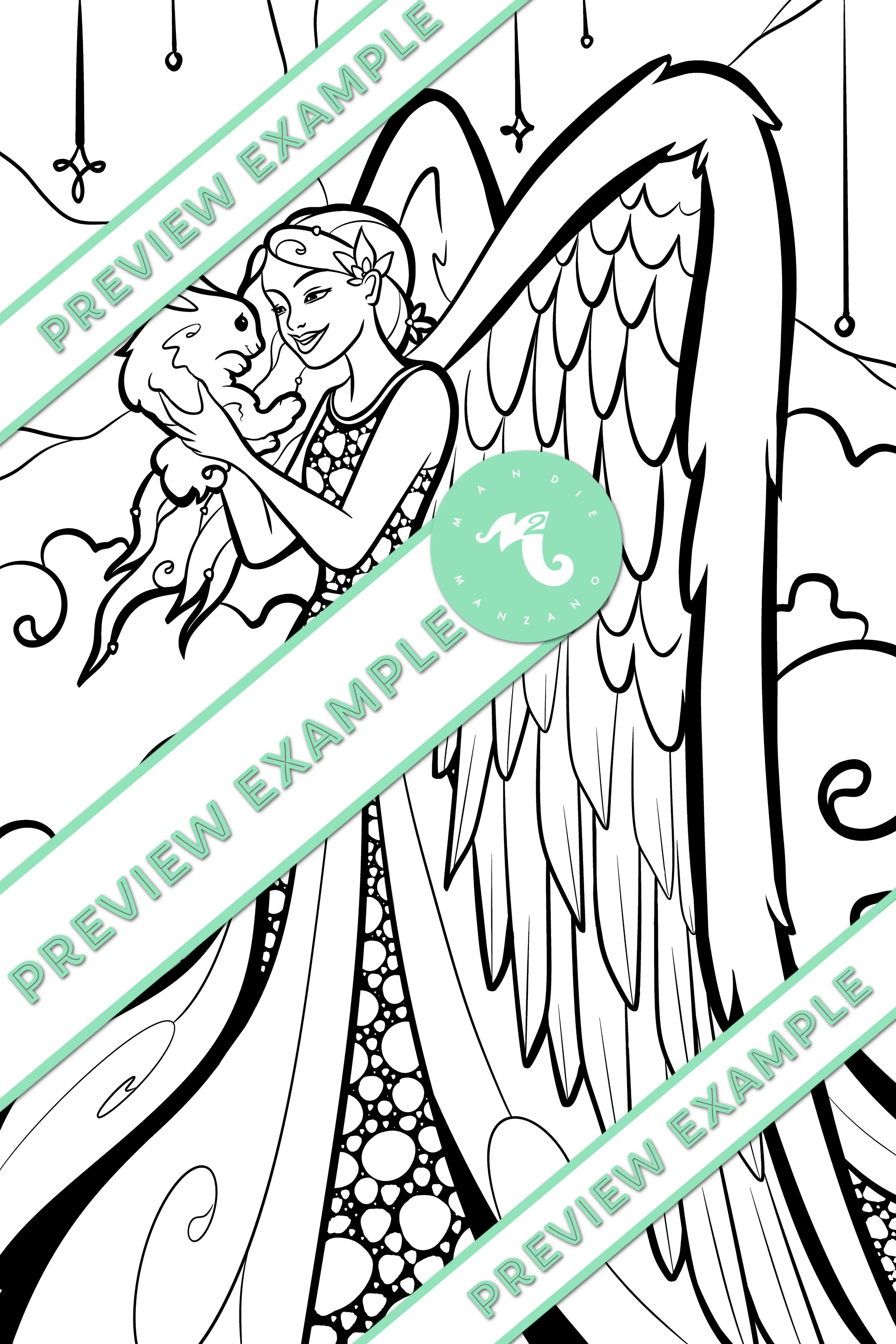 Coloring Book PDF: Heavenly Greetings: Angel Friends — Mandie Manzano ...