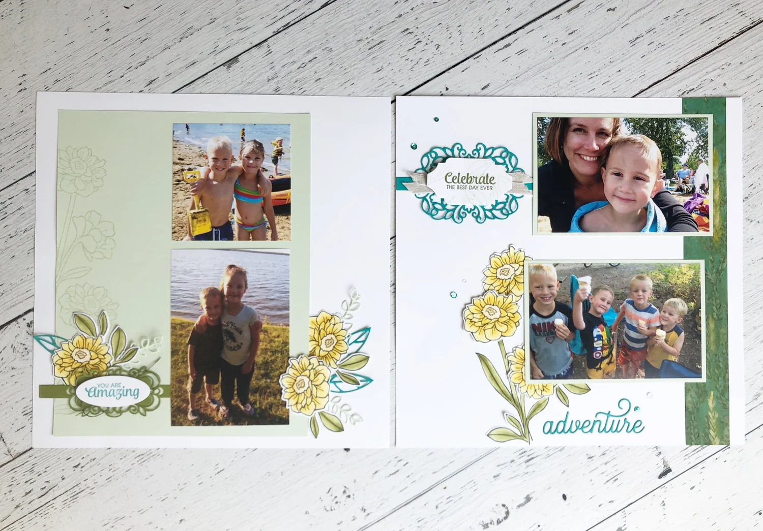 Scrapbook Layouts — Stamps & Stretchy Pants