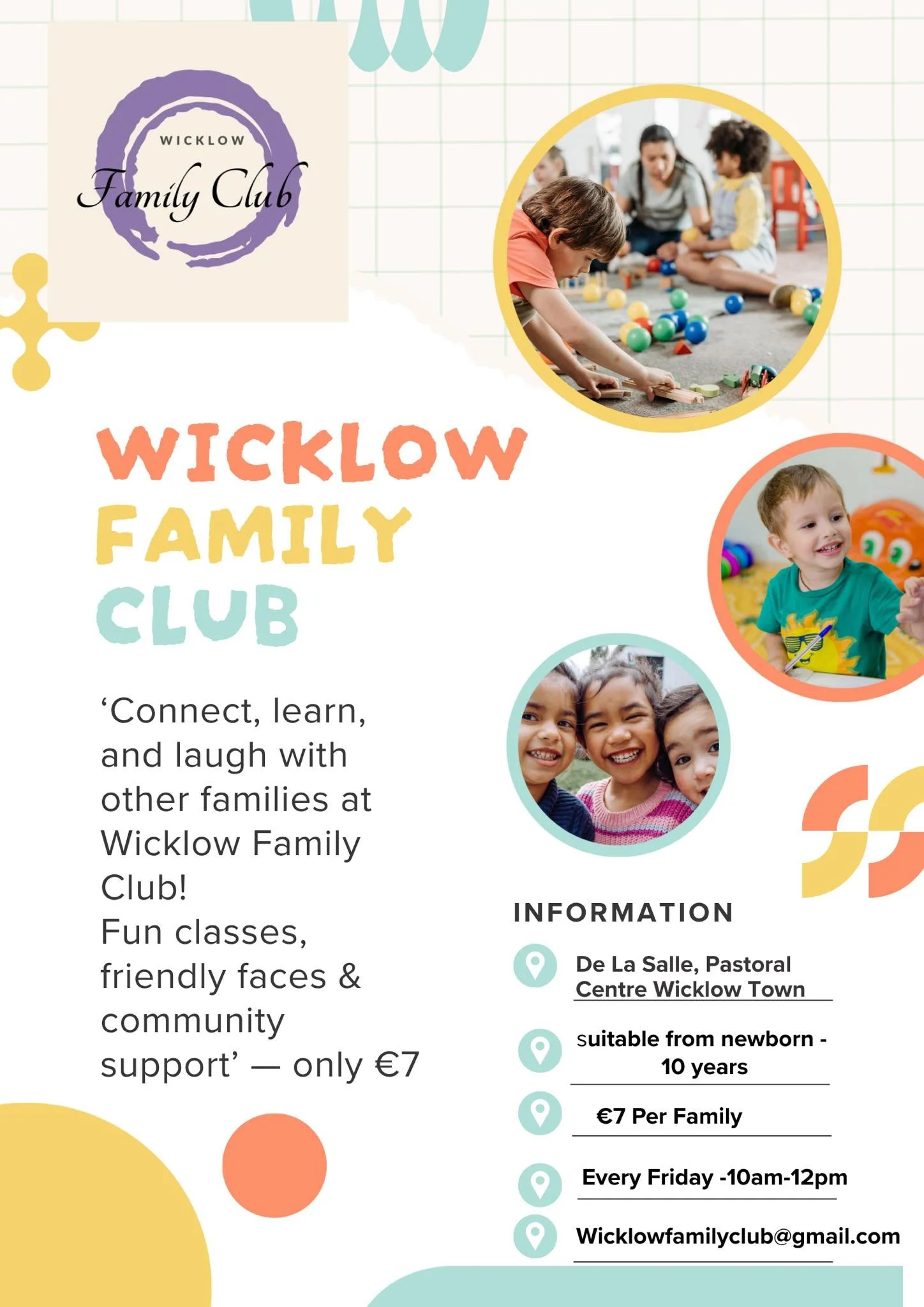Wicklow Family Club every Friday morning at De La Salle Pastoral Centre ...