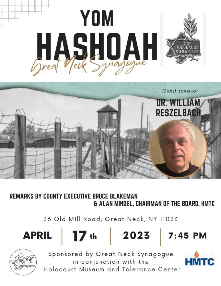 Yom HaShoah Event Sponsored by Great Neck Synagogue in conjunction with ...