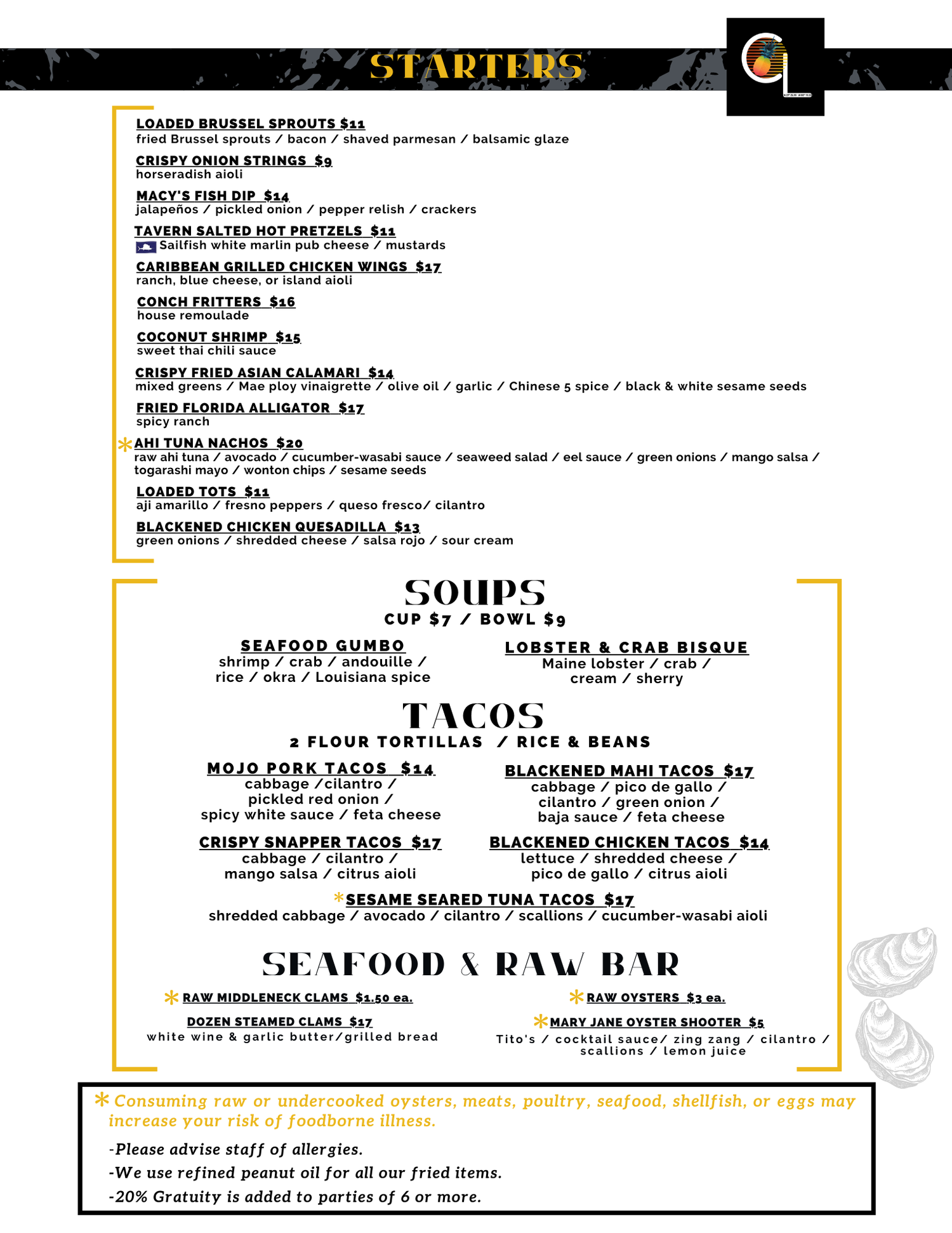 Menu — Cobb's Landing