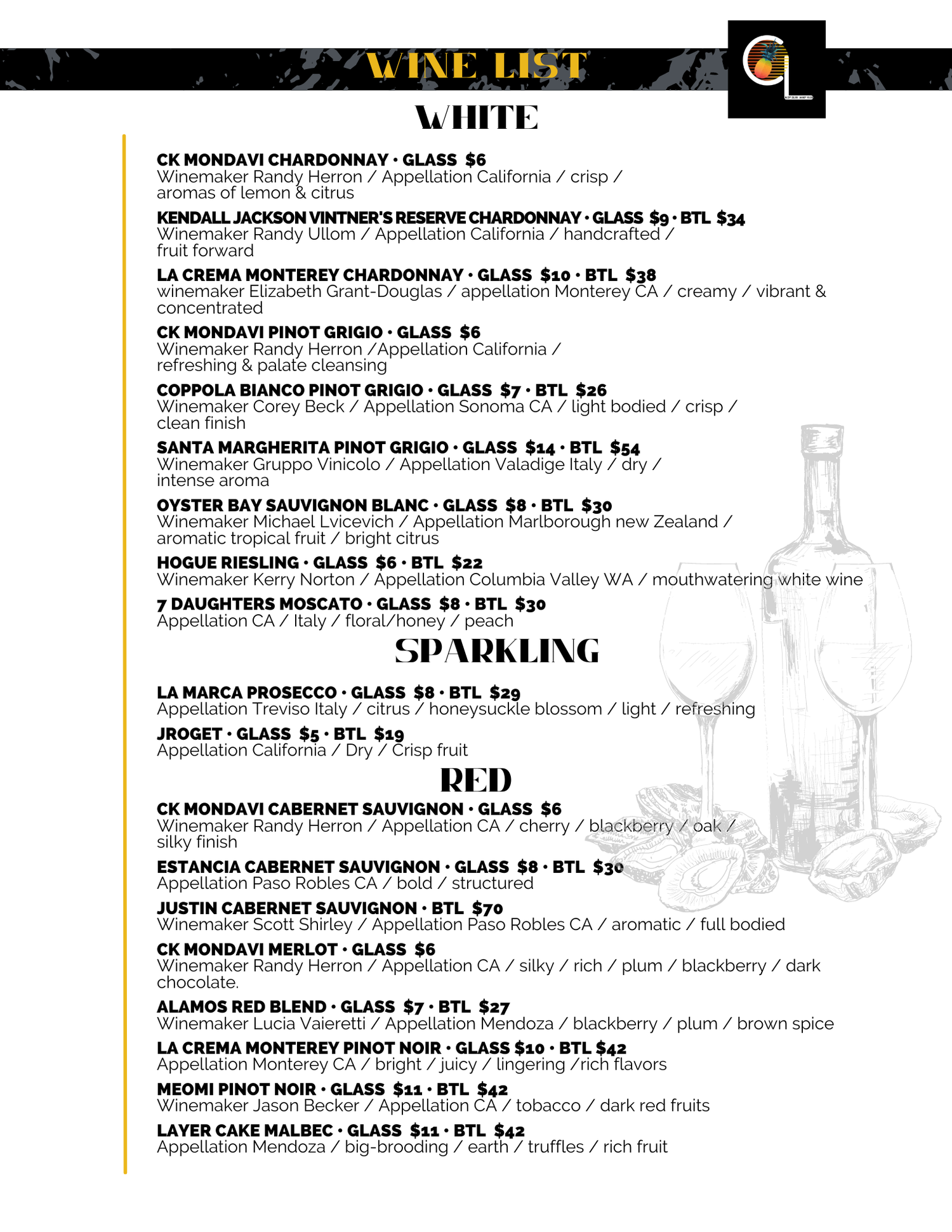 Menu — Cobb's Landing