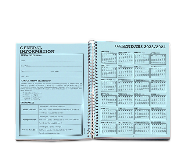 Secondary School Homework Diaries and Planners — Homework Diaries and ...