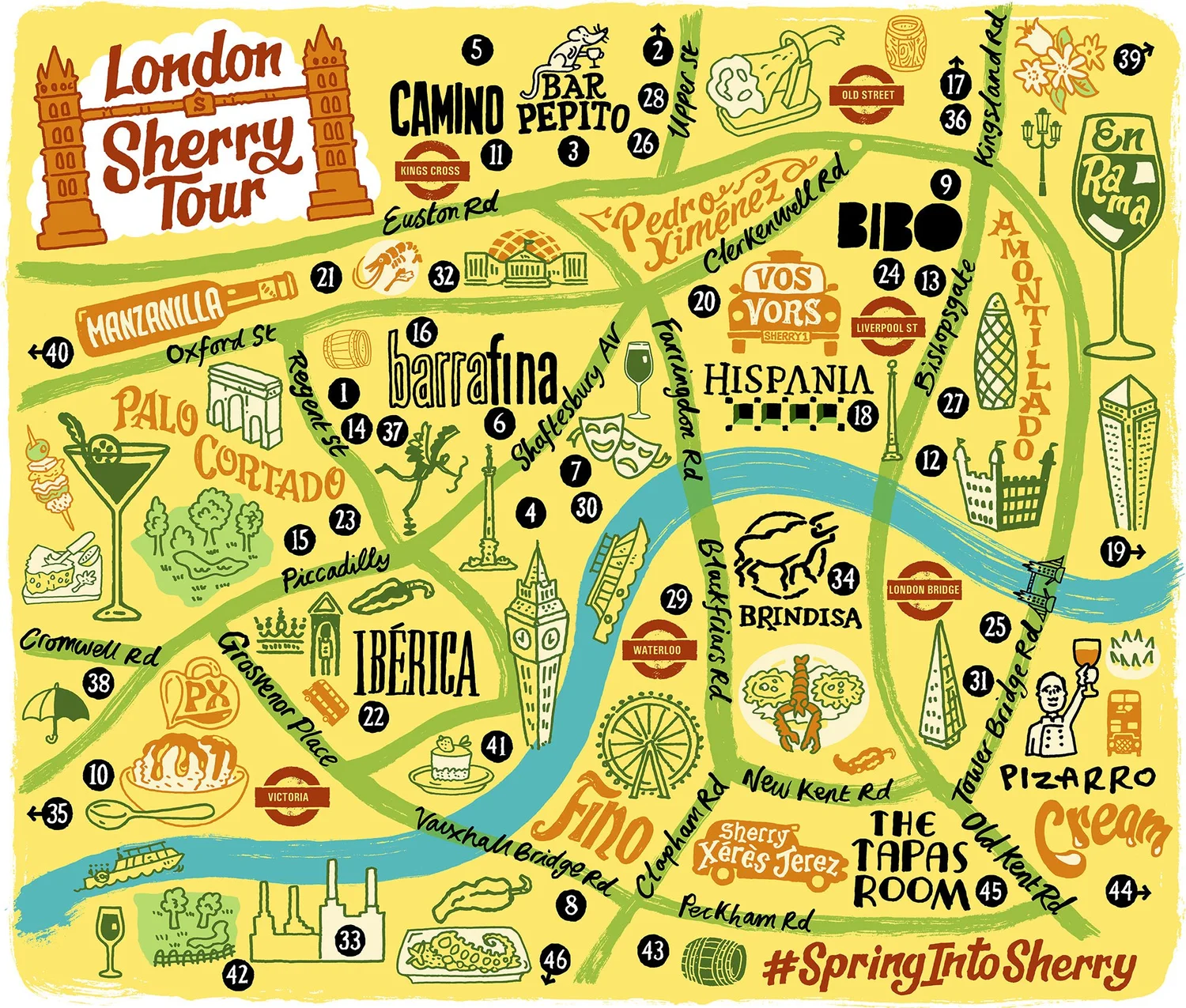 Sherry map — Andy Smith Illustrator