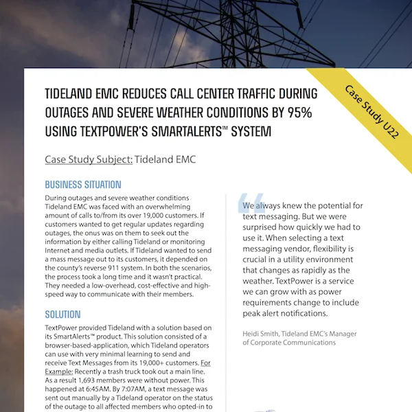 Case Study: Tideland Utilities Call Center Traffic — TextPower