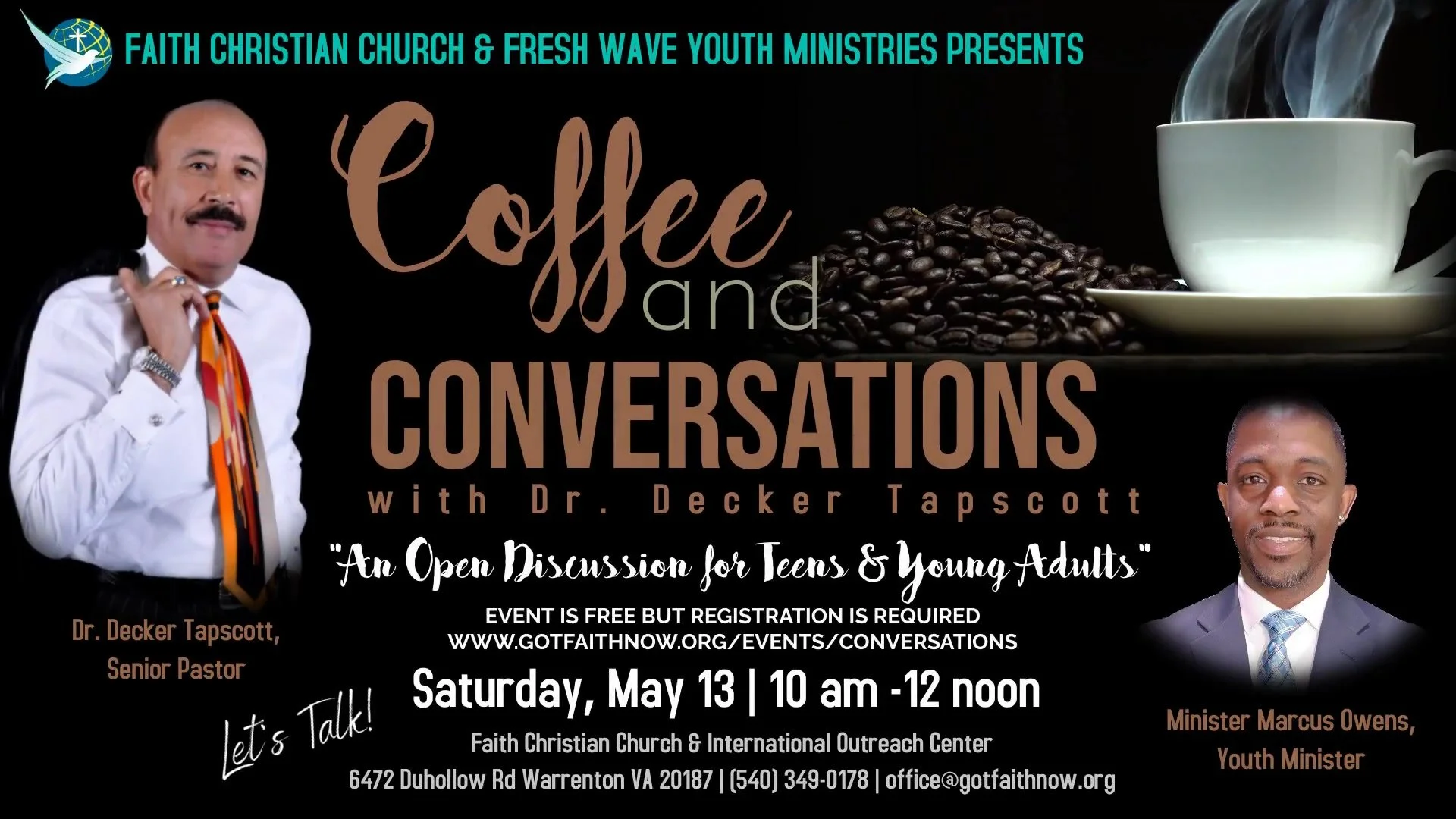Coffee & Conversation with Dr. Decker Tapscott — Faith Christian Church ...