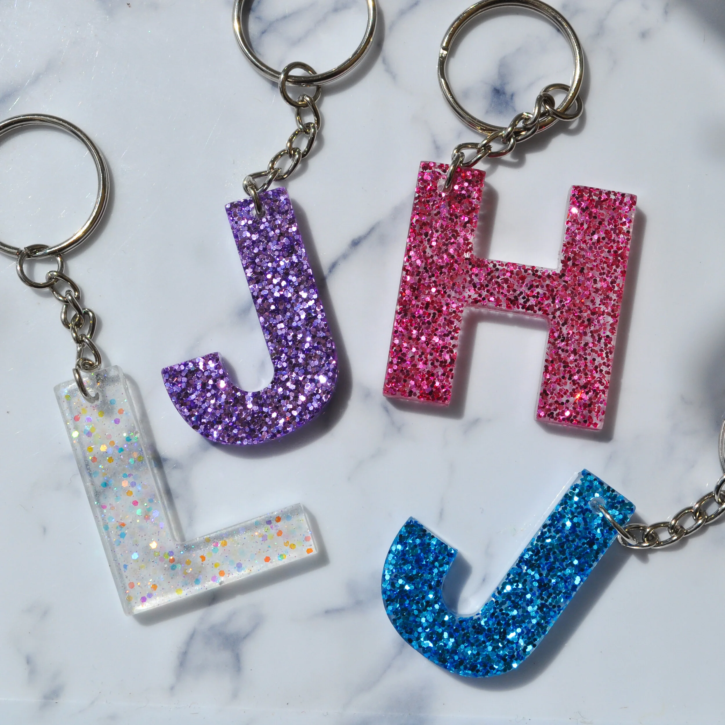 Leopard Print Initial Letter and Monstera Leaf Keyring — Jess Adams Design