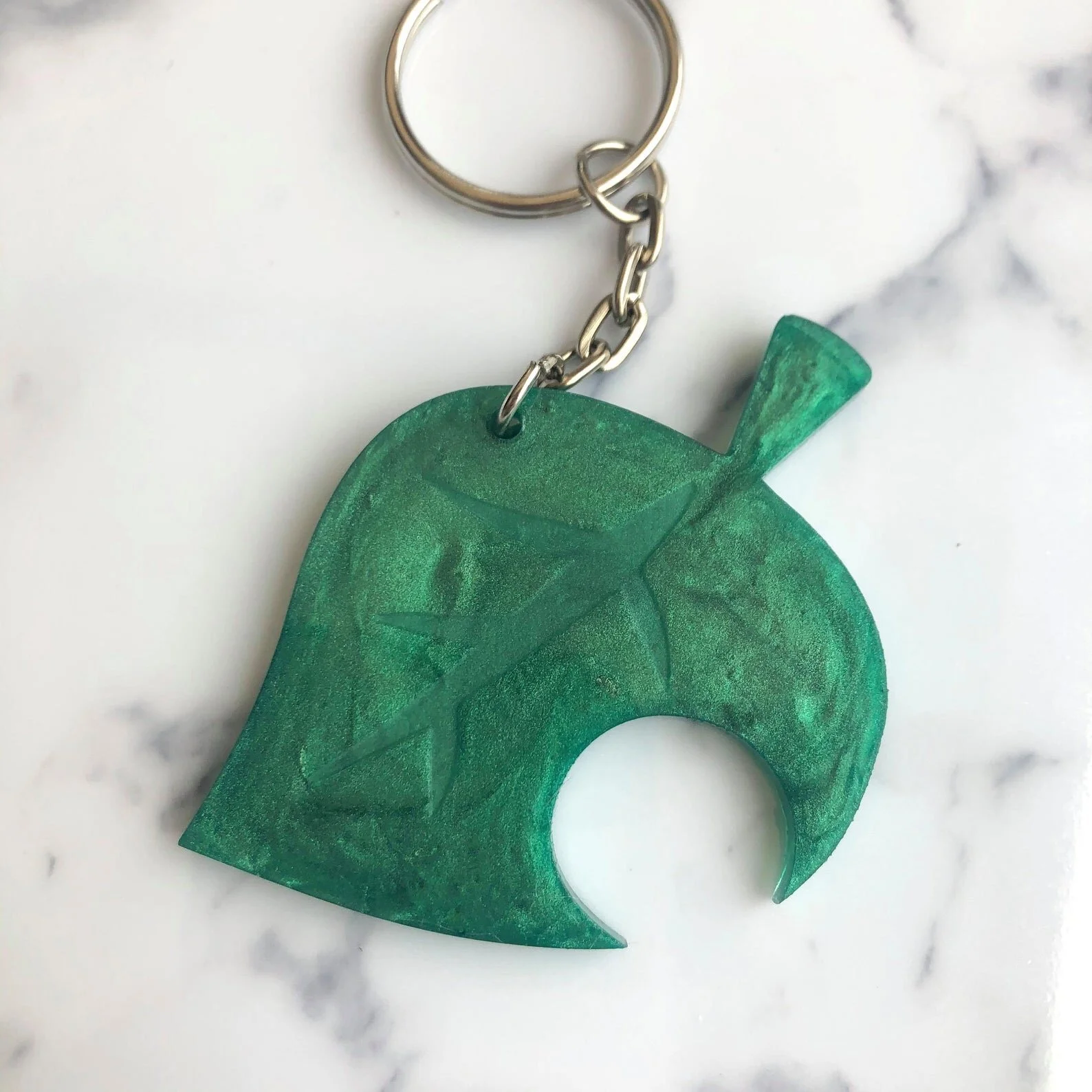 Leopard Print Initial Letter and Monstera Leaf Keyring — Jess Adams Design