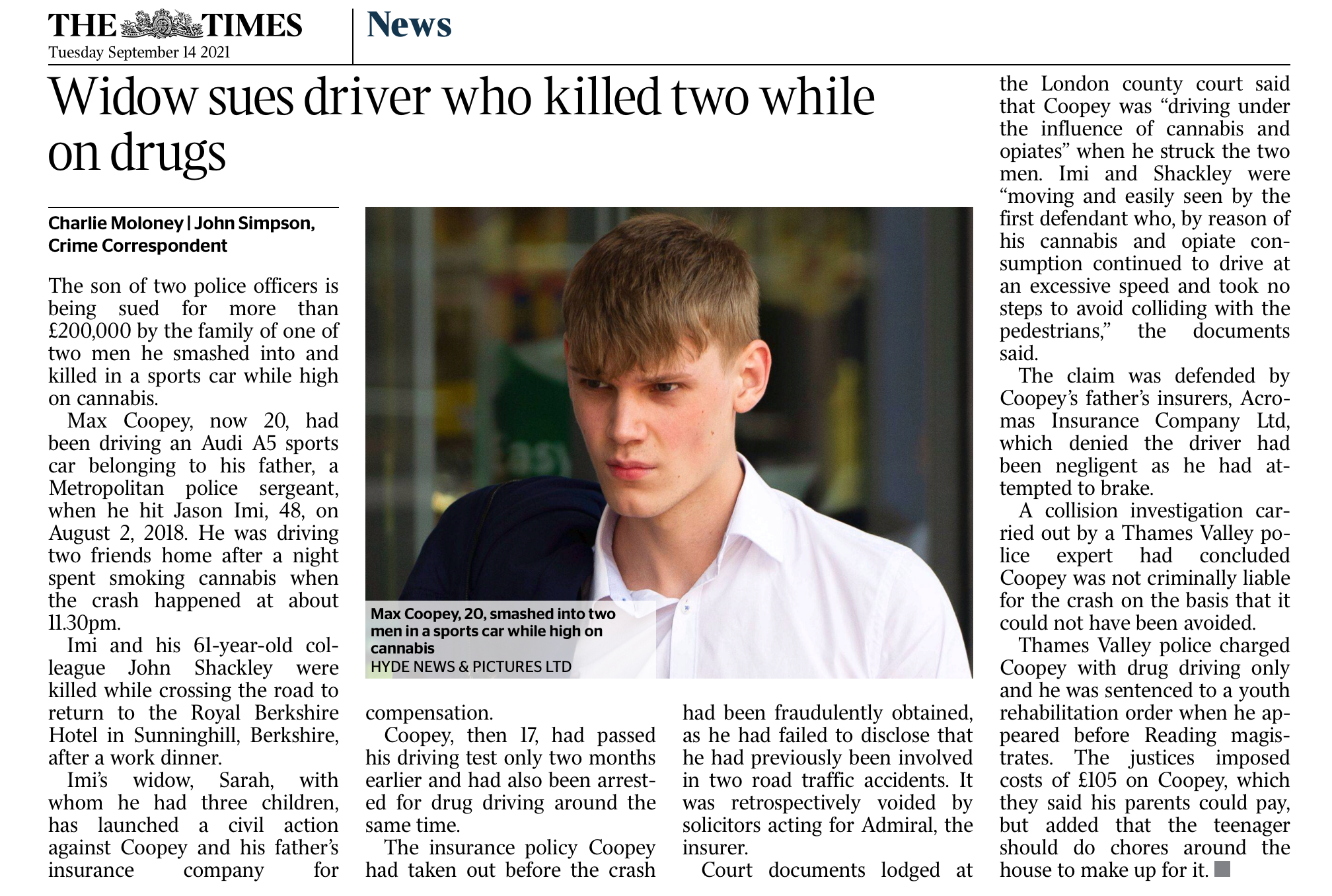 Charlie Moloney - Journalism