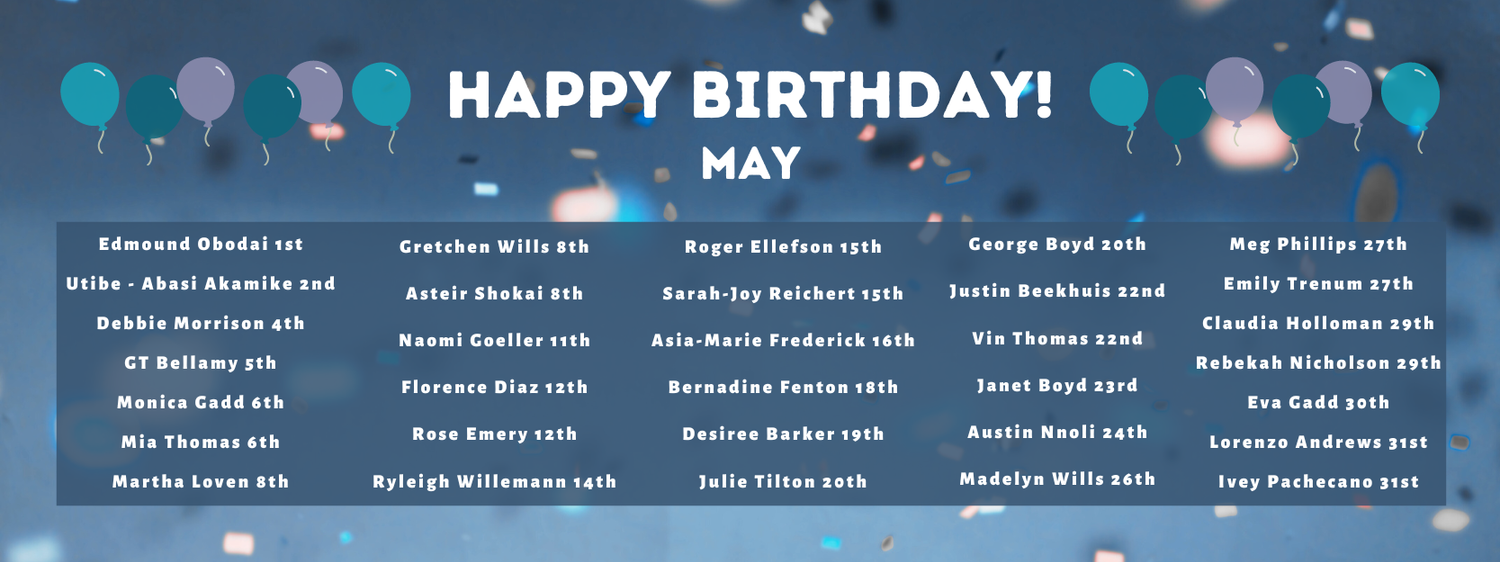 May Birthdays Updated — All Saints' Church