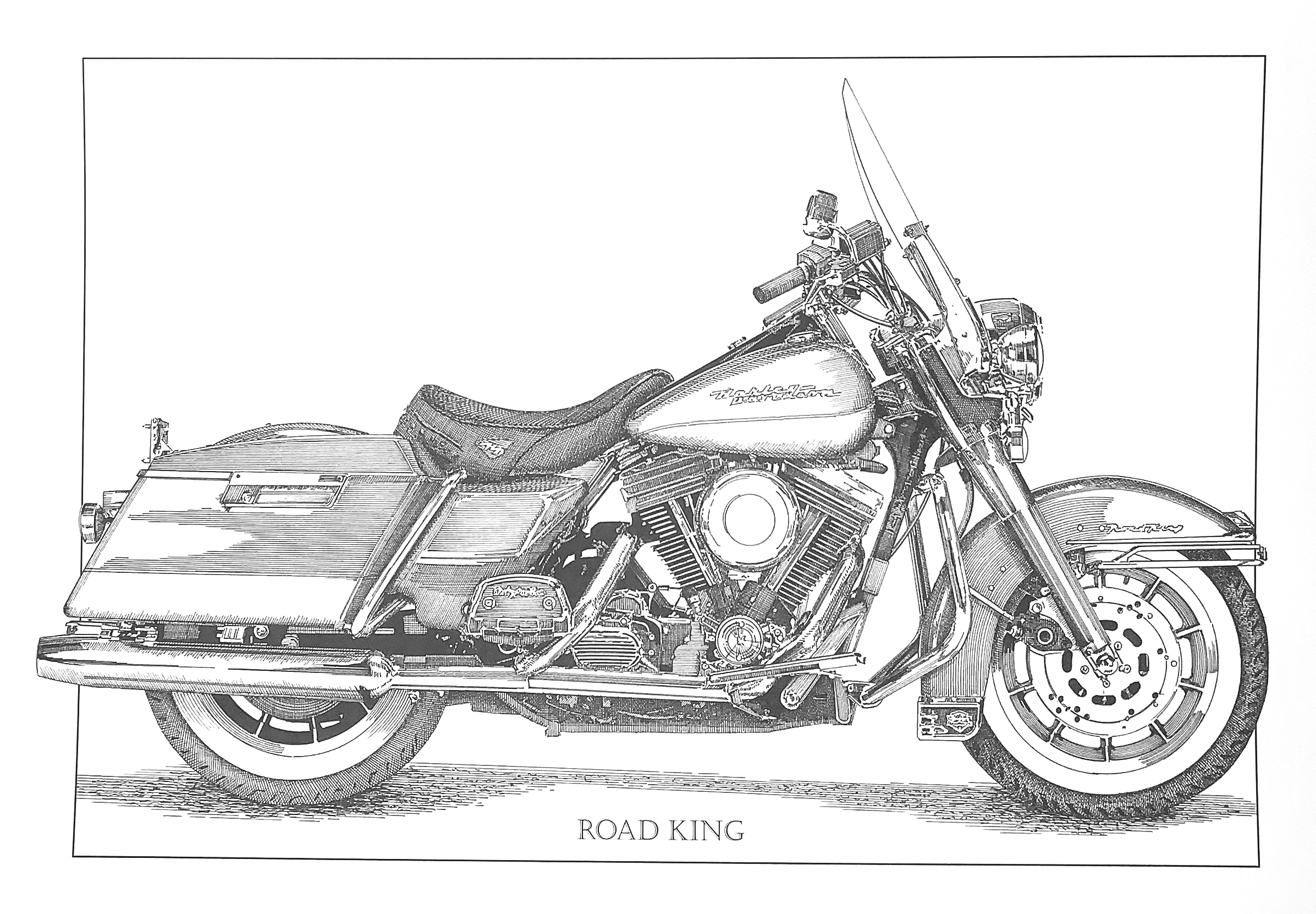 Harley Davidson Line Art