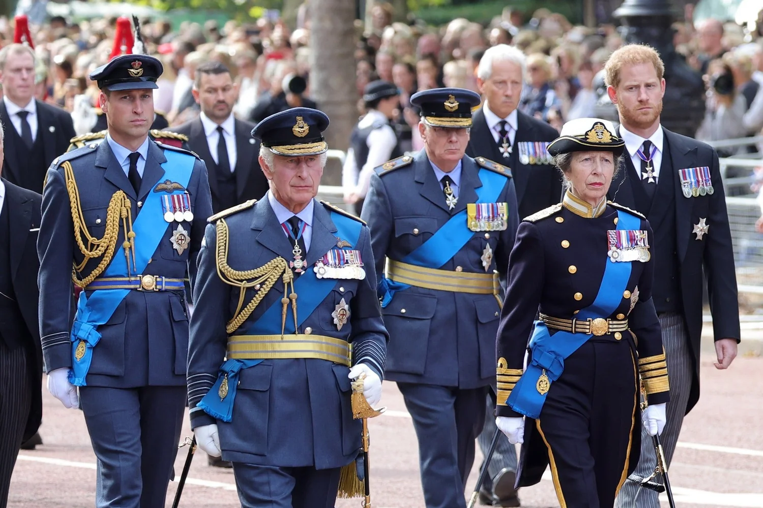 The Princess Royal Marches in the Lying-in State Procession of Queen ...