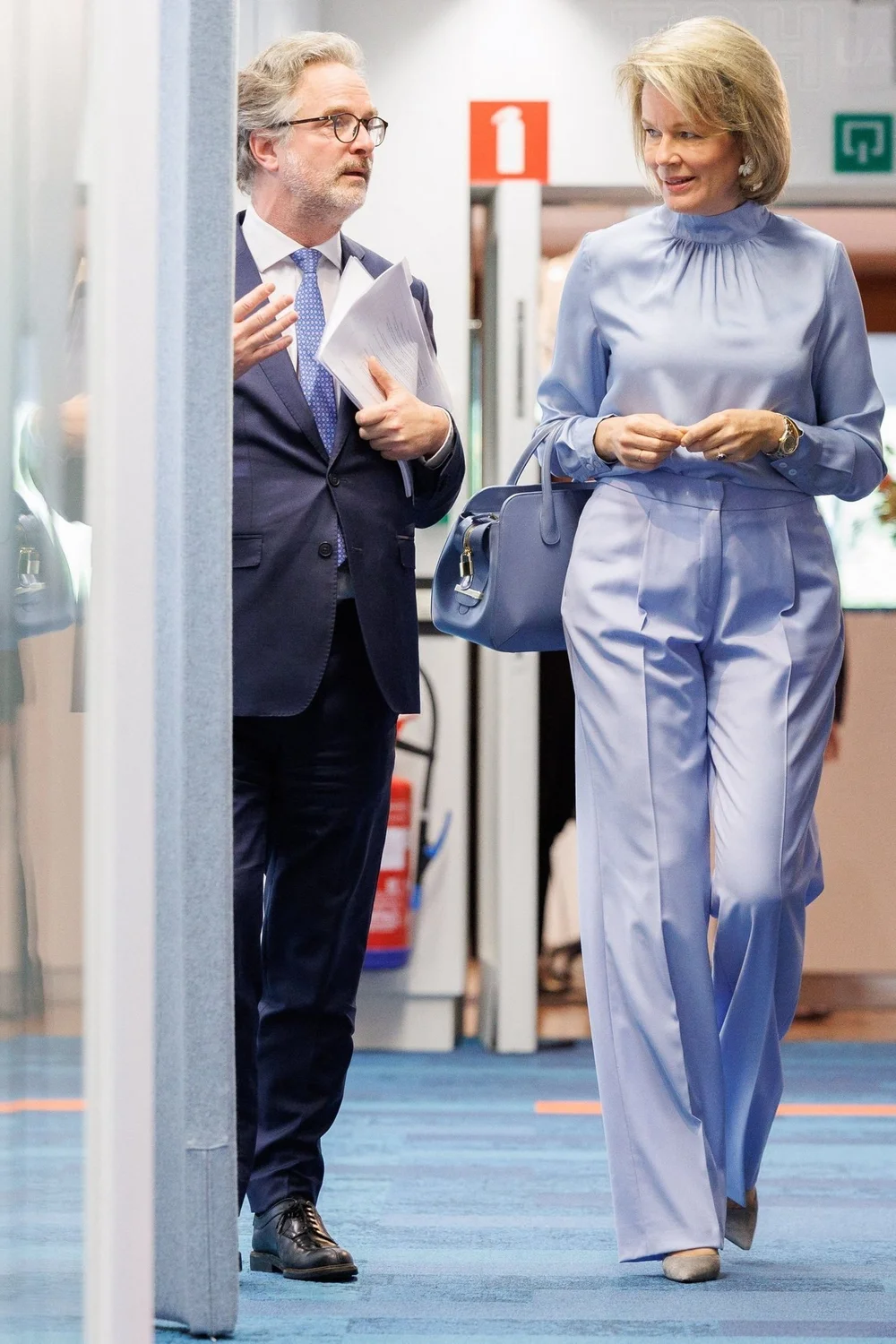 Queen Mathilde Visits European Banking Federation — Royal Portraits Gallery