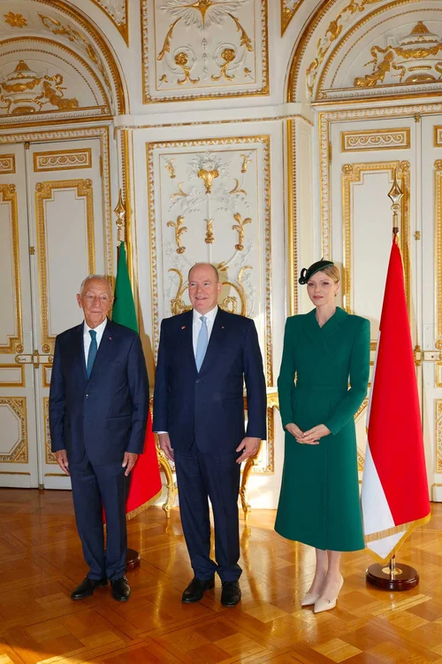 The Prince and Princess of Monaco Welcome the President of Portugal for ...