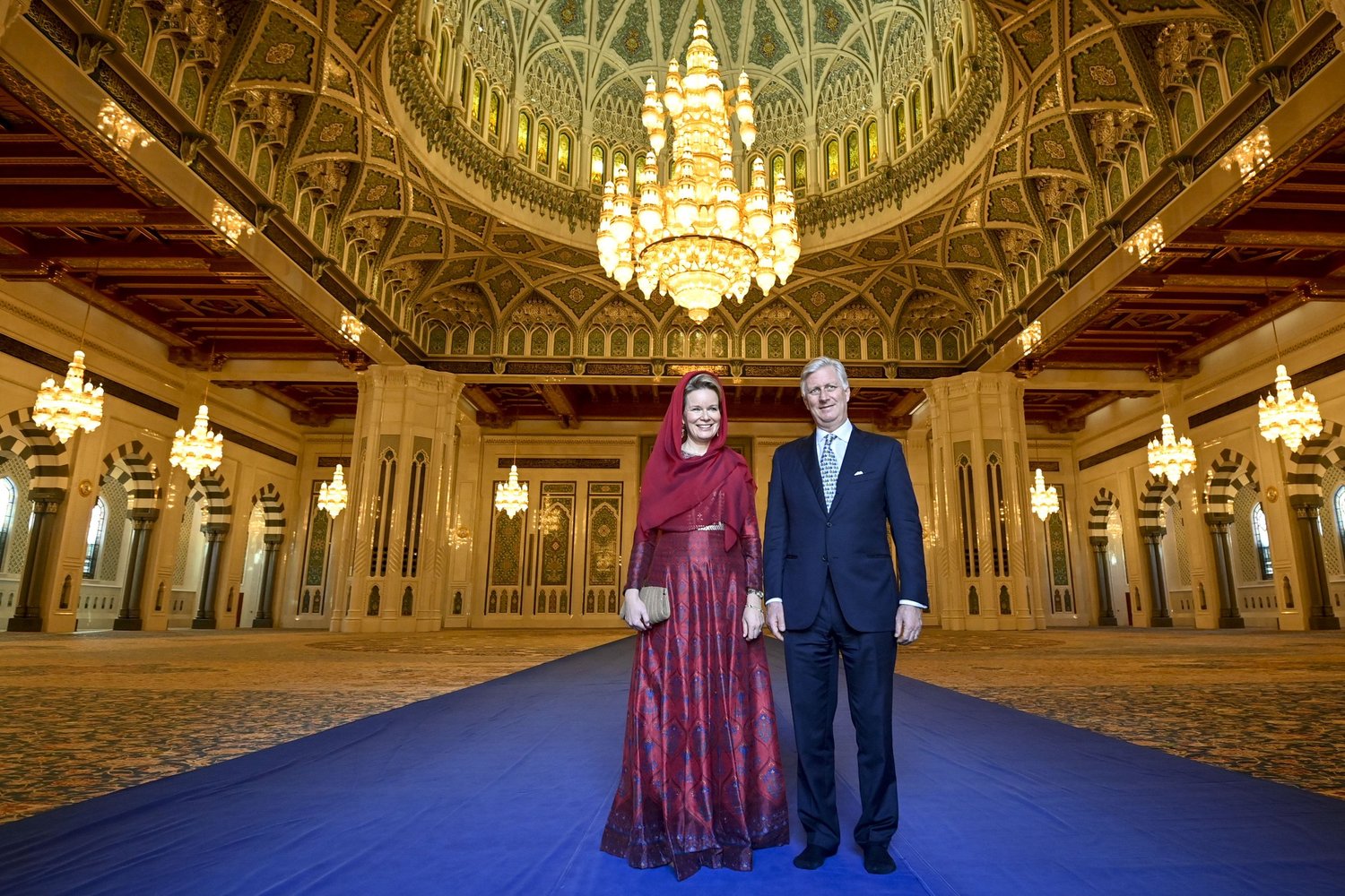The King and Queen of the Belgians Visit the Sultan Qaboos Grand Mosque ...