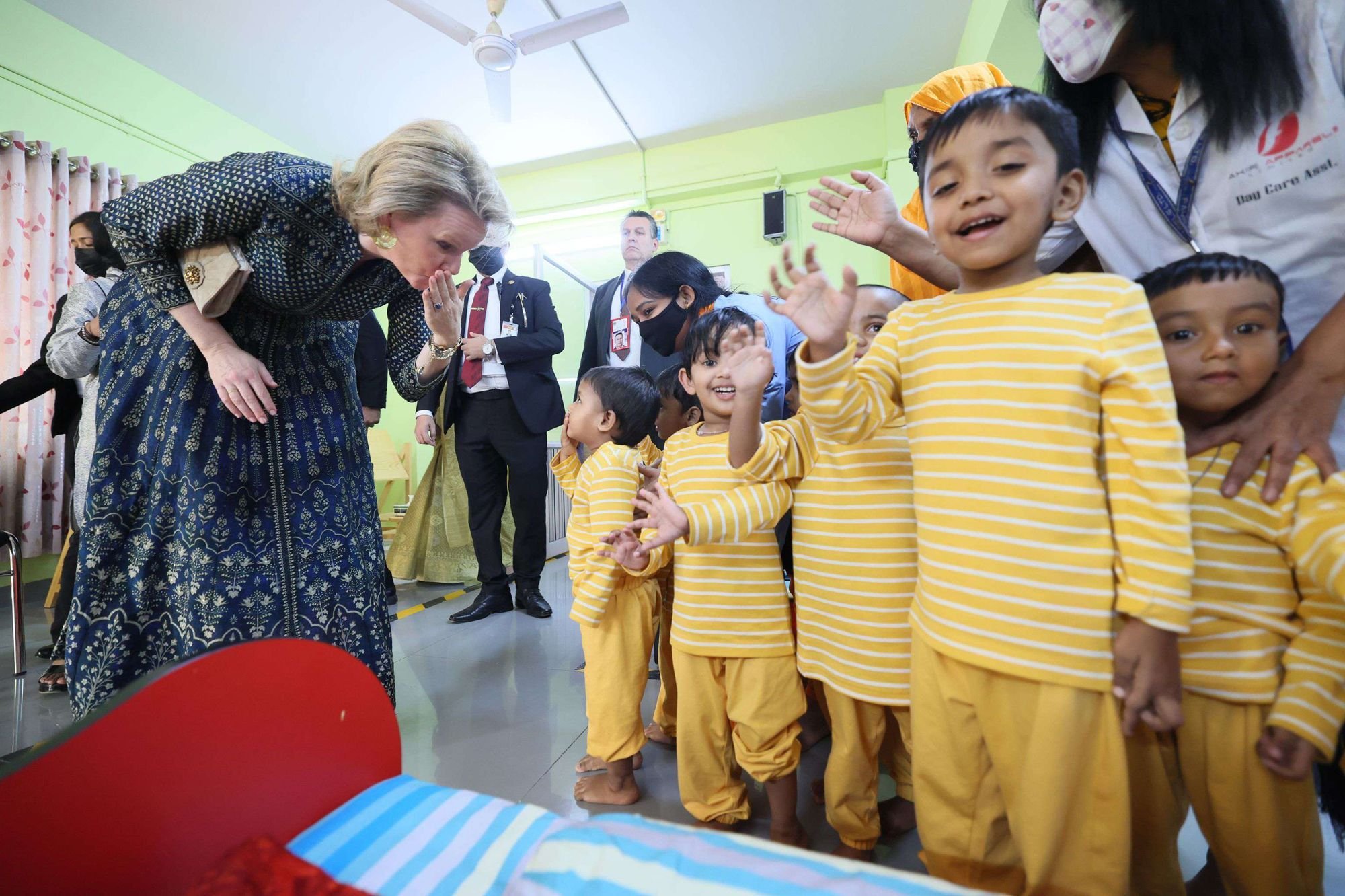 Queen Mathilde Visits UNICEF/SUROVI ABAL Ability Based Accelerated Learning Centre in Dhaka ...