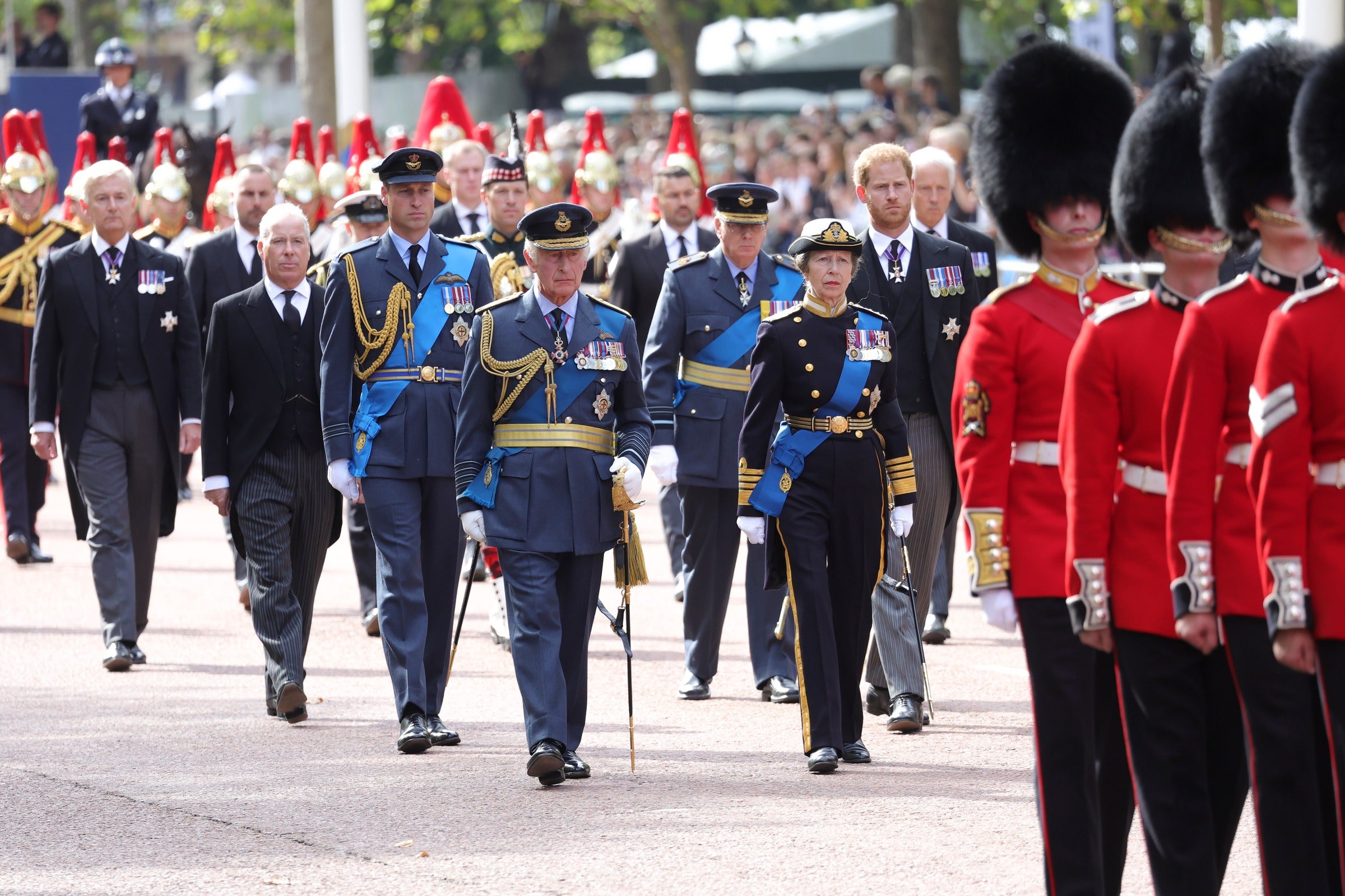 The Princess Royal Marches in the Lying-in State Procession of Queen ...
