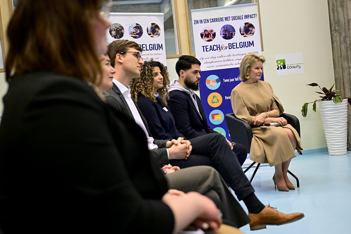 Queen Mathilde Visits the GO!4cITy School — Royal Portraits Gallery