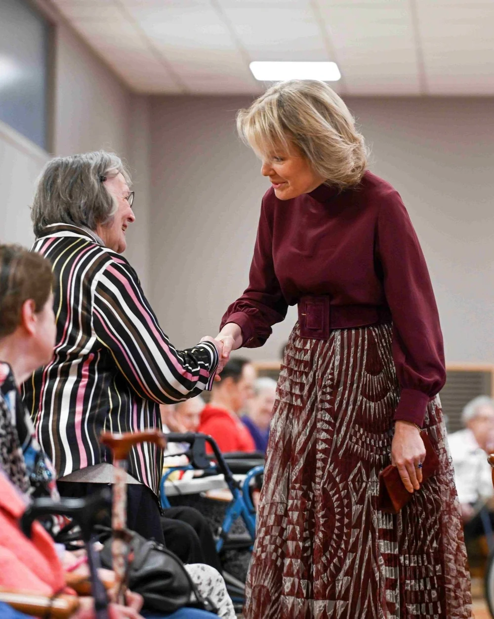Queen Mathilde Visits CHC Mativa Residence in Liege — Royal Portraits ...