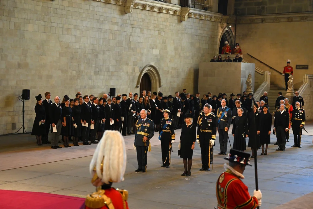 The King and Queen of the United Kingdom Attend Lying-in State of Queen ...