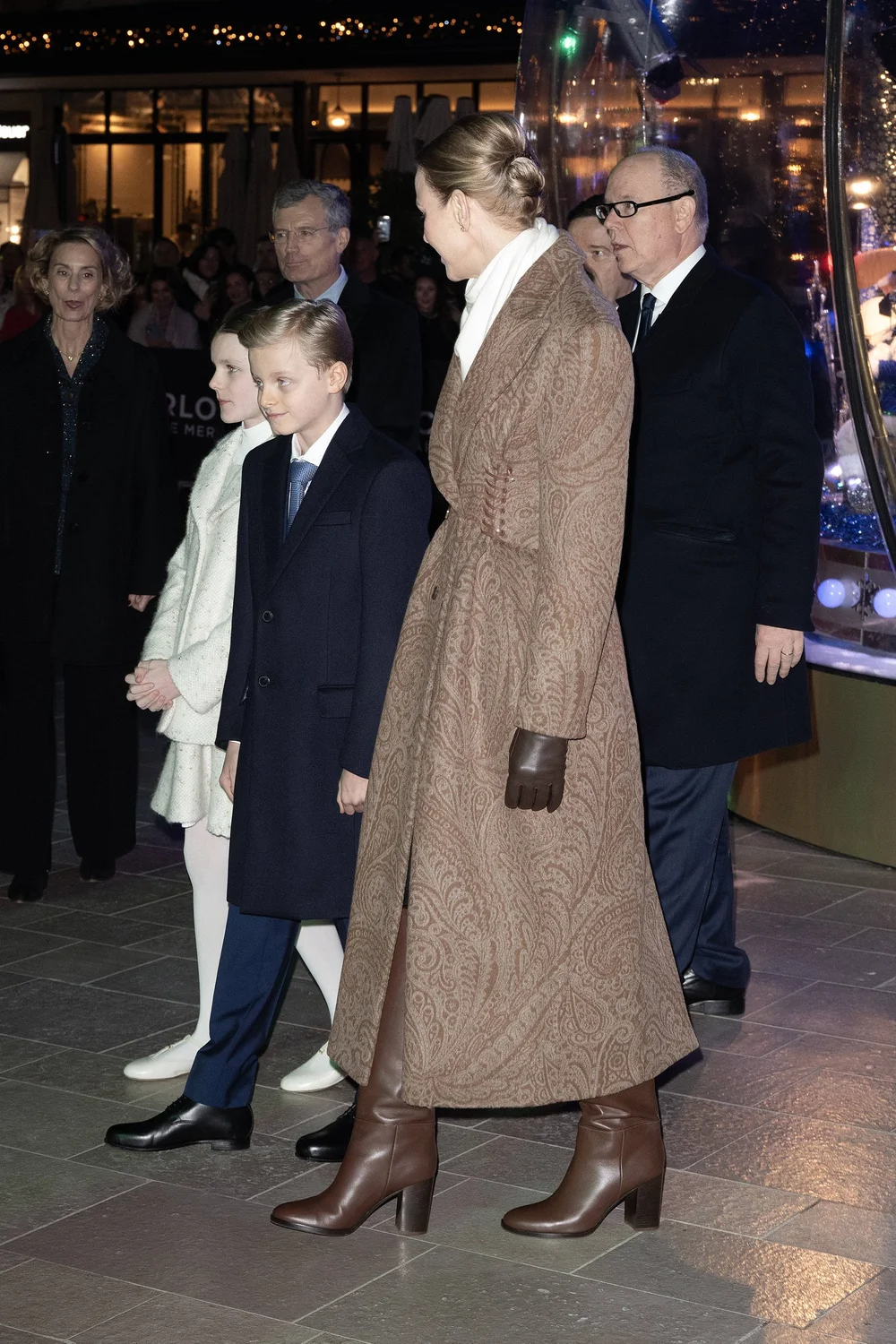 The Prince and Princess of Monaco Turn on Christmas Lights at the Place ...
