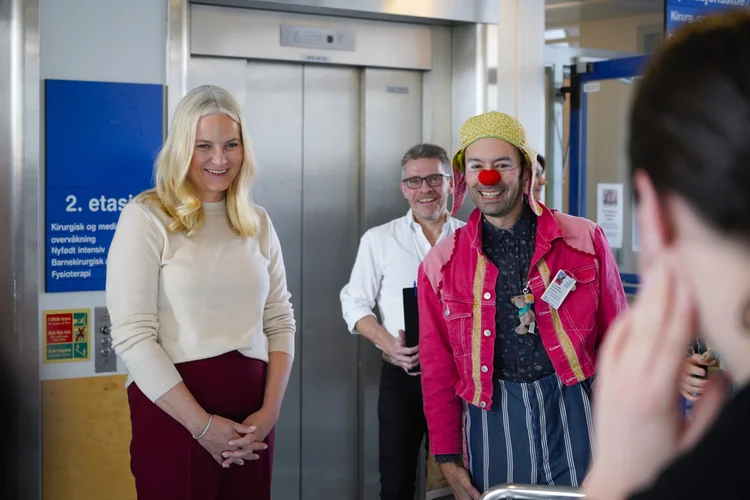 Crown Princess Mette-Marit Meets with Hospital Clowns at Ullevål ...