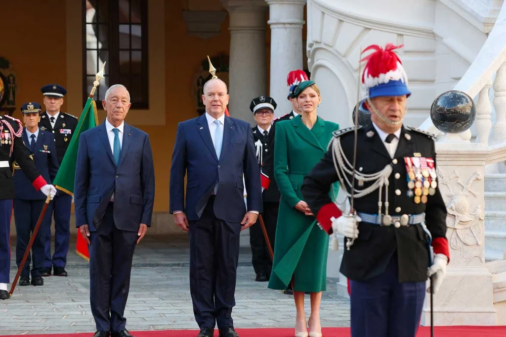 The Prince and Princess of Monaco Welcome the President of Portugal for ...