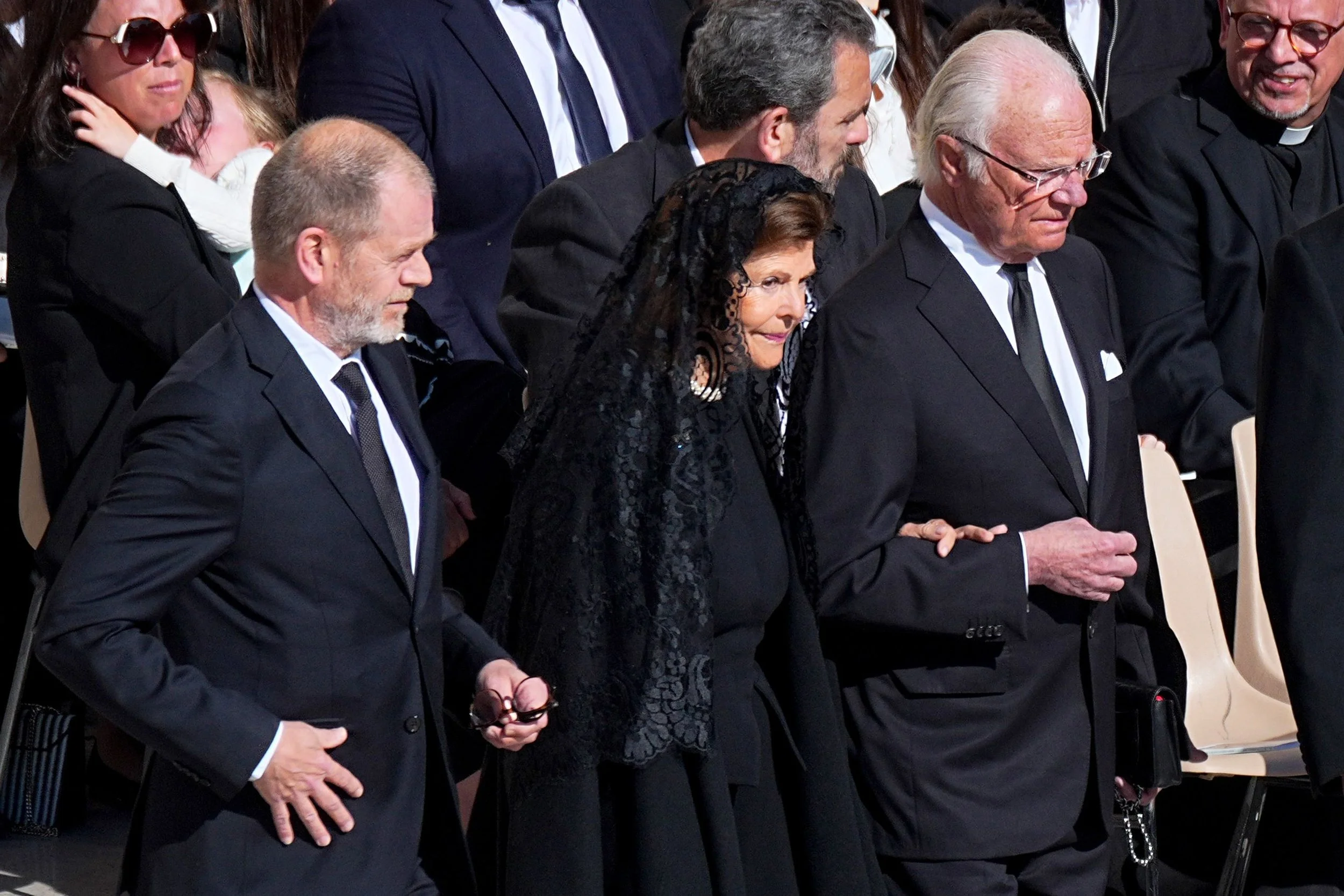 The King and Queen of Sweden Attend Funeral Mass of Pope Francis in ...