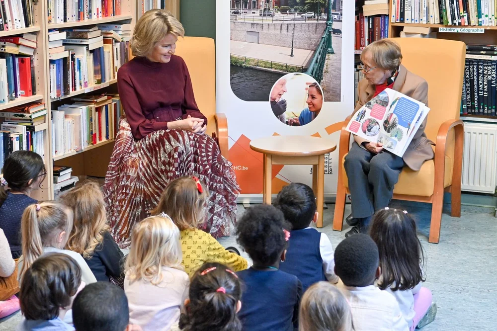 Queen Mathilde Visits CHC Mativa Residence in Liege — Royal Portraits ...