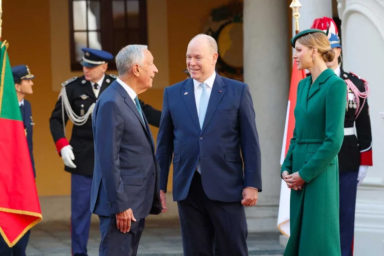 The Prince and Princess of Monaco Welcome the President of Portugal for ...