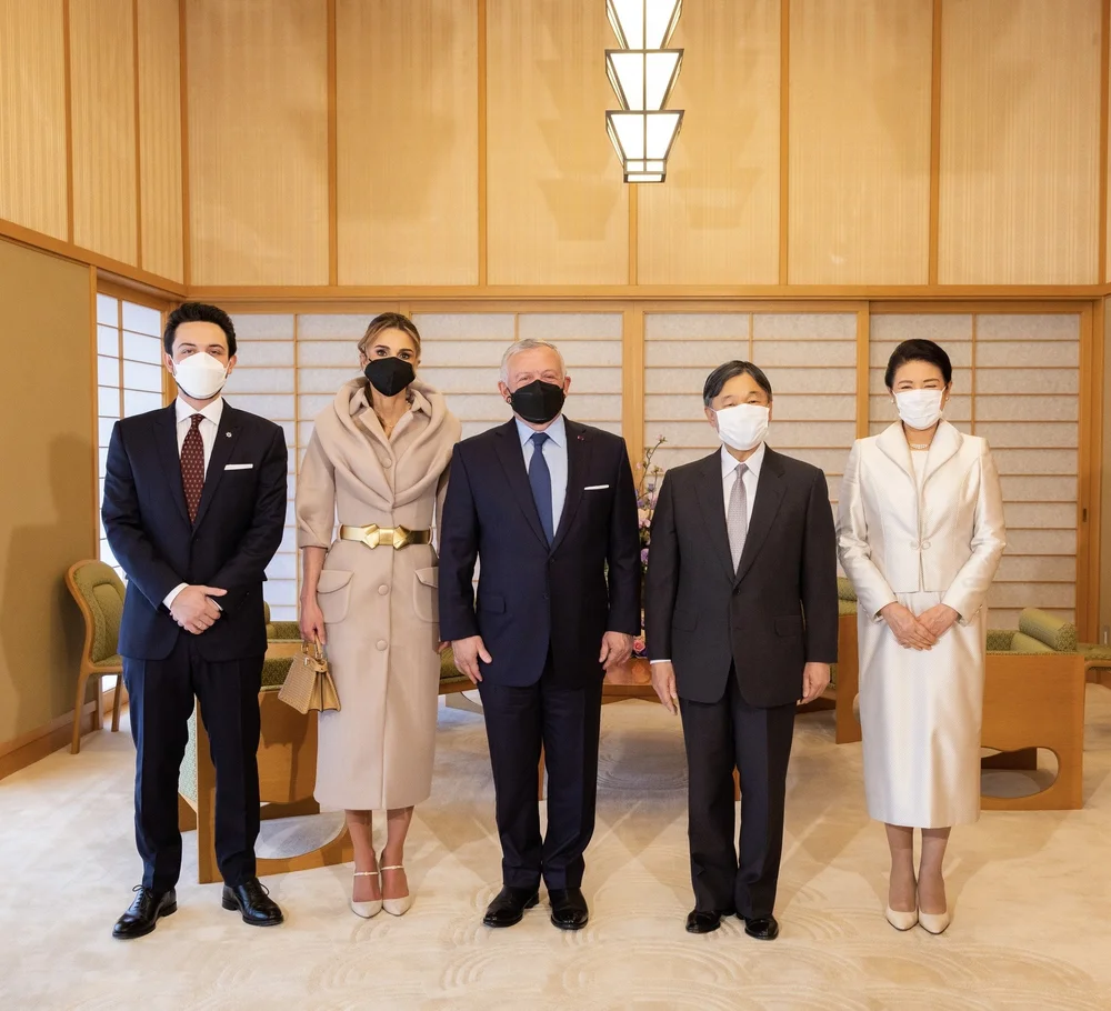 The Emperor and Empress of Japan Receive the King and Queen of Jordan ...
