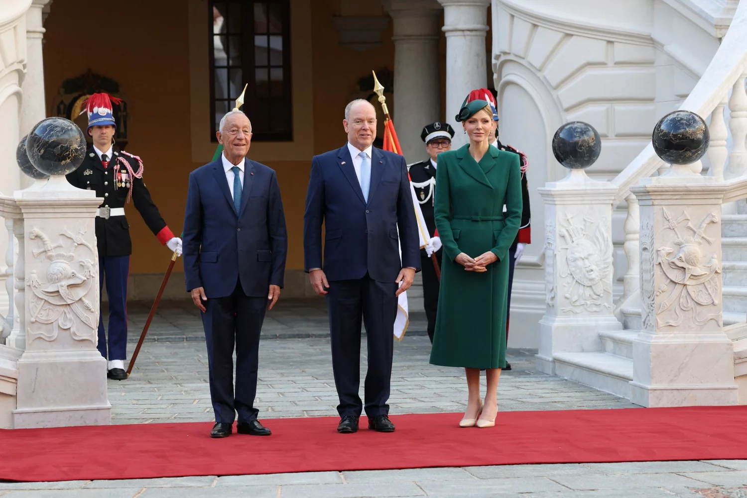 The Prince and Princess of Monaco Welcome the President of Portugal for ...