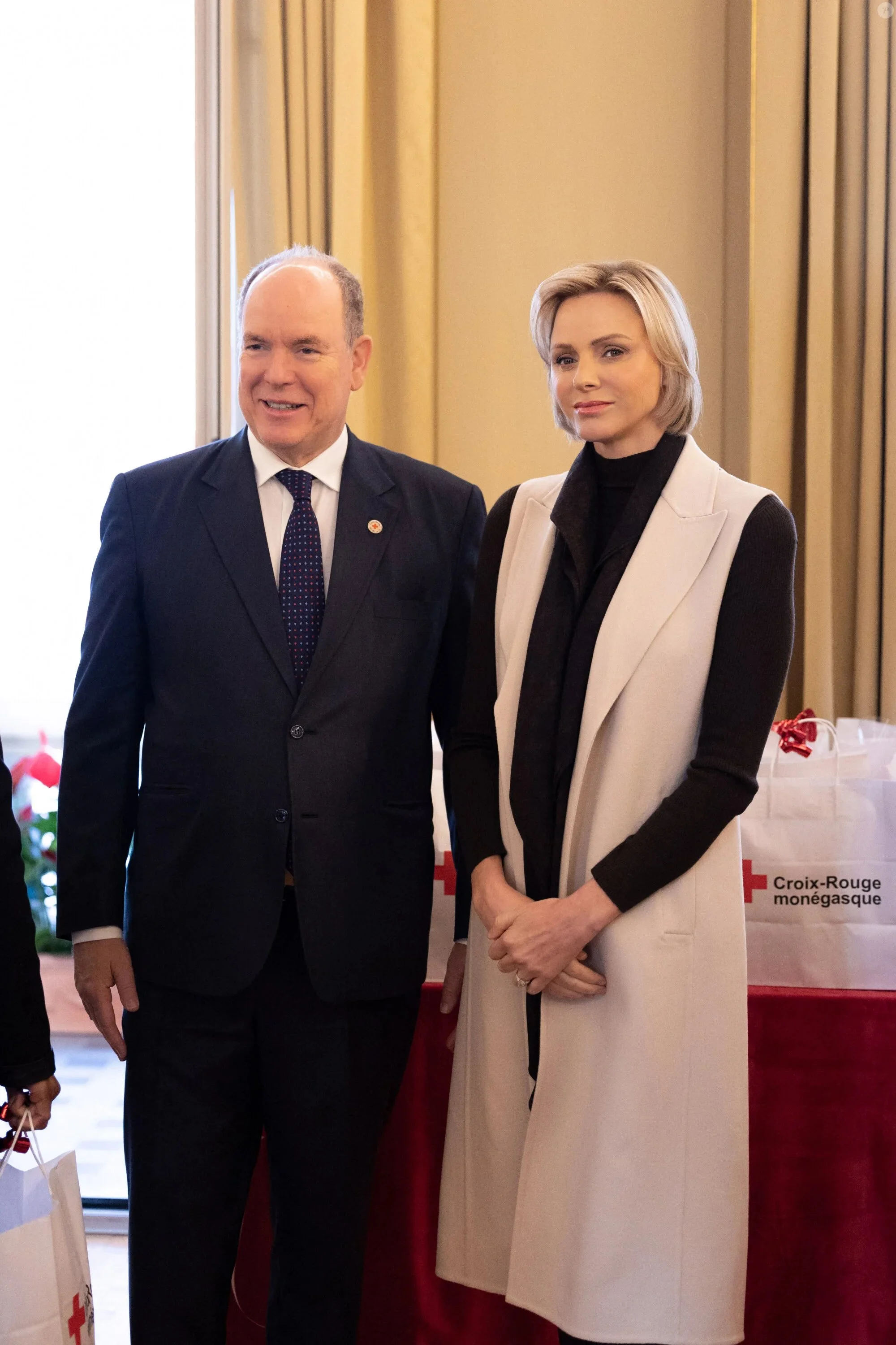 The Prince and Princess of Monaco Attend Red Cross Gifts Distribution ...
