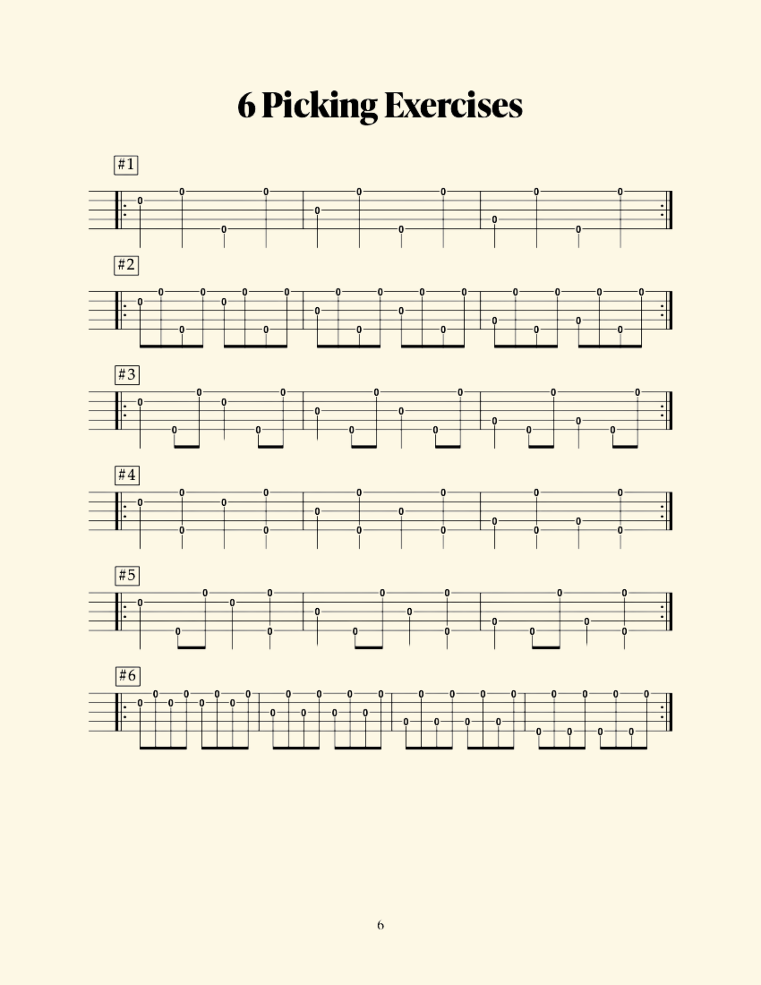 6 Picking Exercises — Two-Finger Banjo