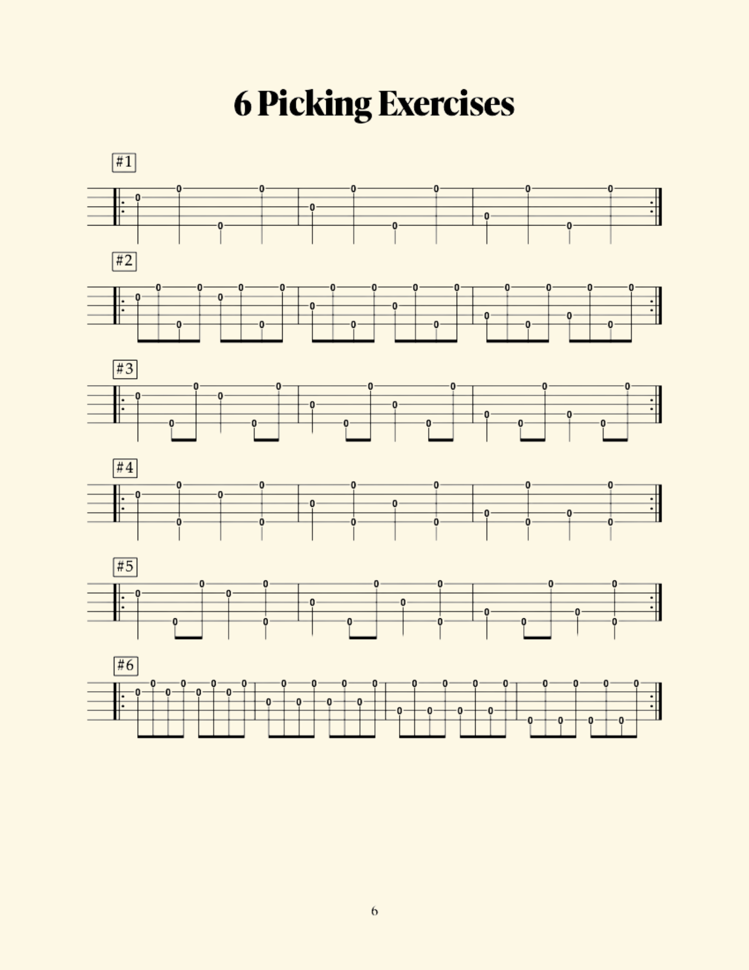 6 Picking Exercises — Two-Finger Banjo