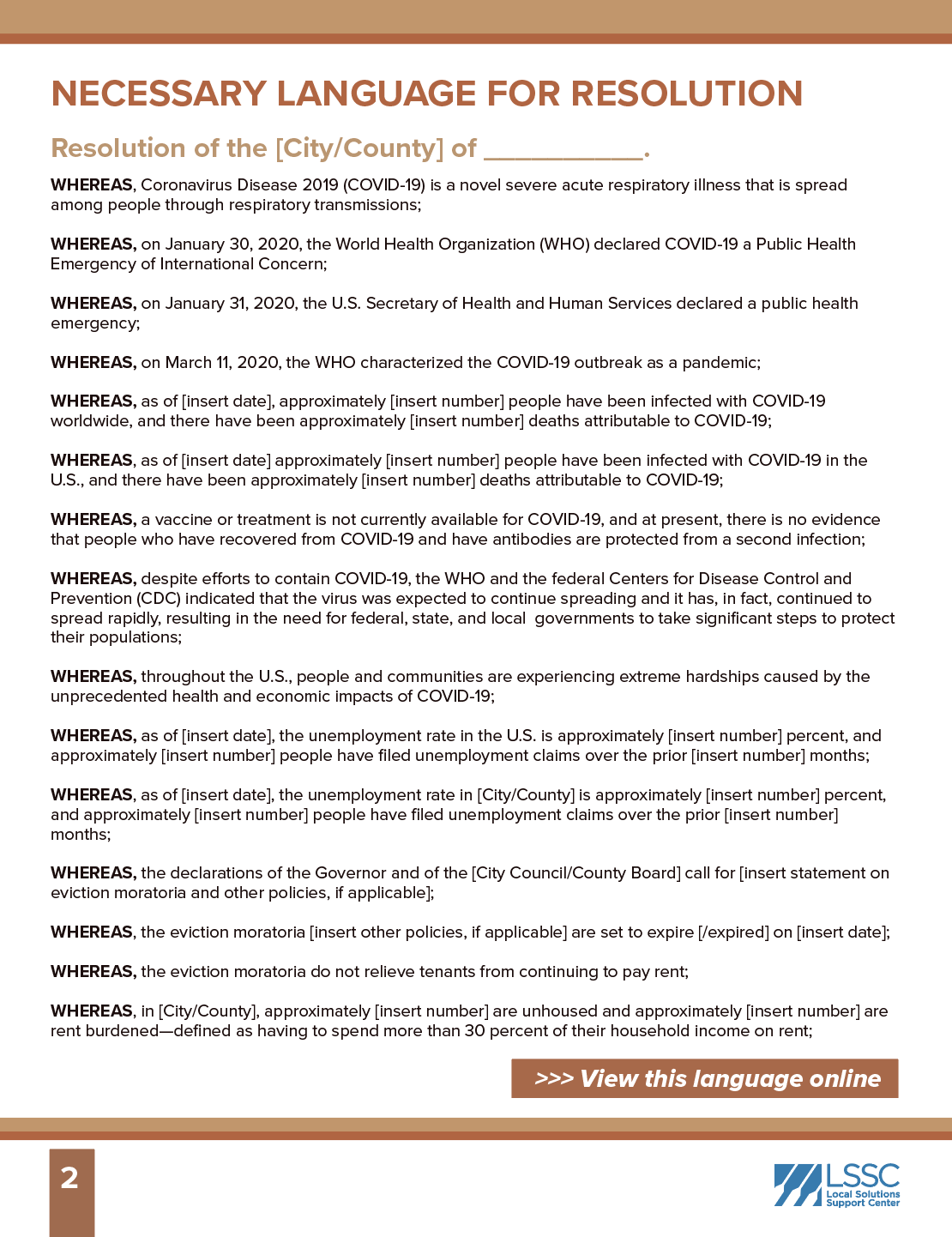 Model Local Resolution Calling For Local Authority to Adopt Housing ...