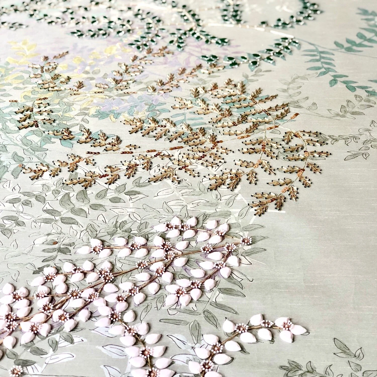 Bespoke Printed & Embellished Wallpaper | Bespoke Wallpaper - Lala Curio