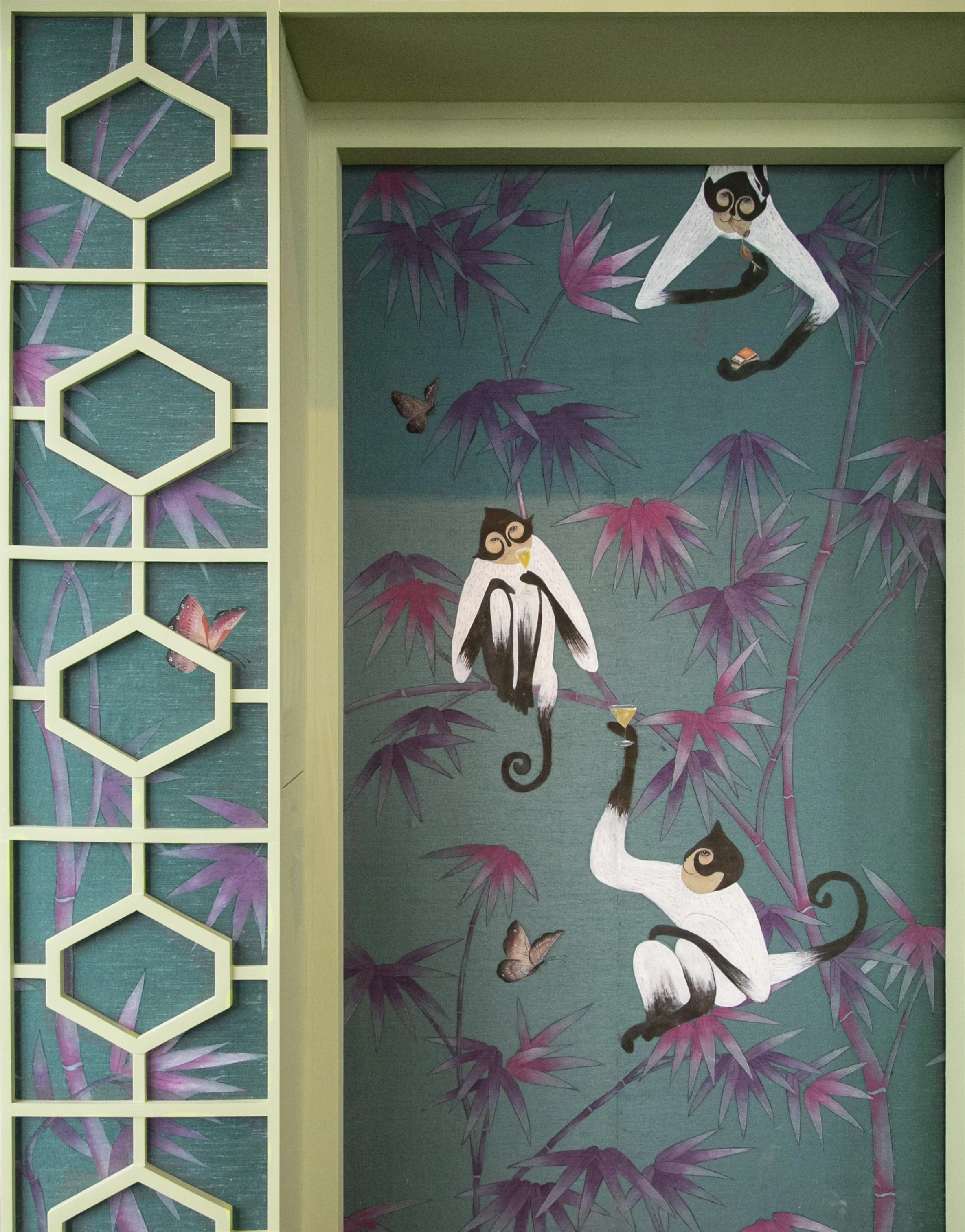 Bamboo Jungle Embroidered Wallpaper | LALA CURIO