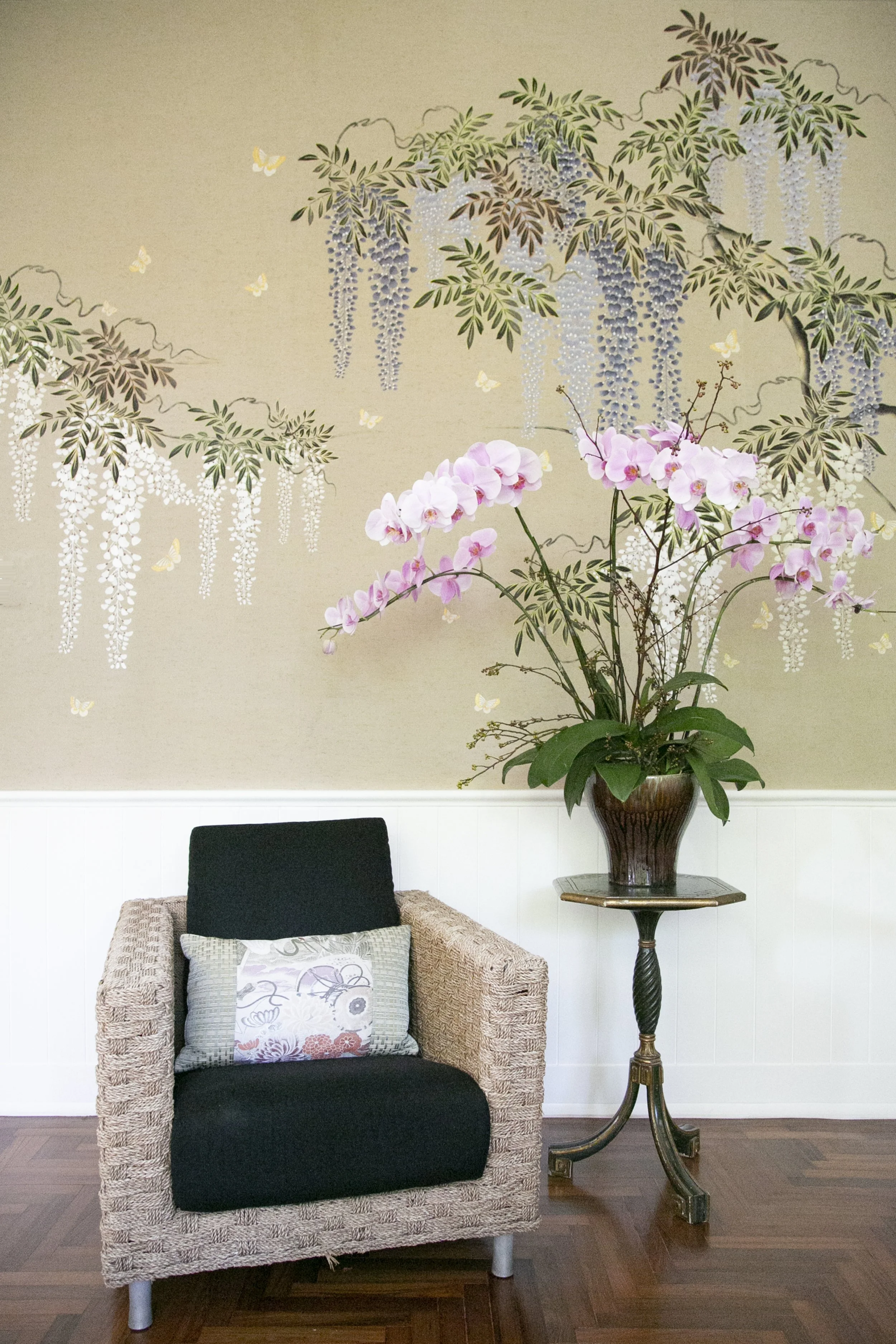 Wisteria Palace Embroidered Wallpaper | LALA CURIO