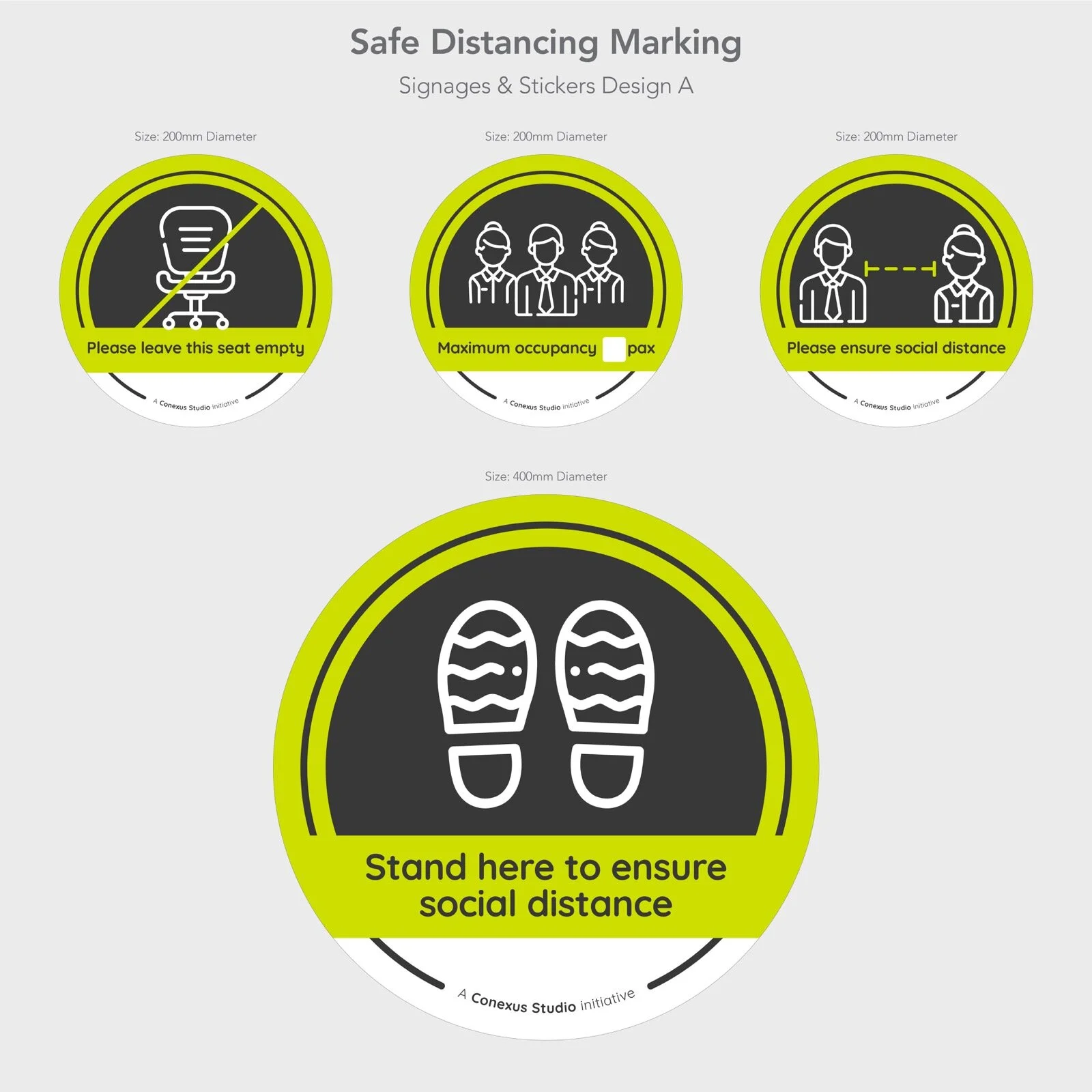 Free Social Distancing Stickers & Posters for the Office — ⚫⚪ Conexus ...