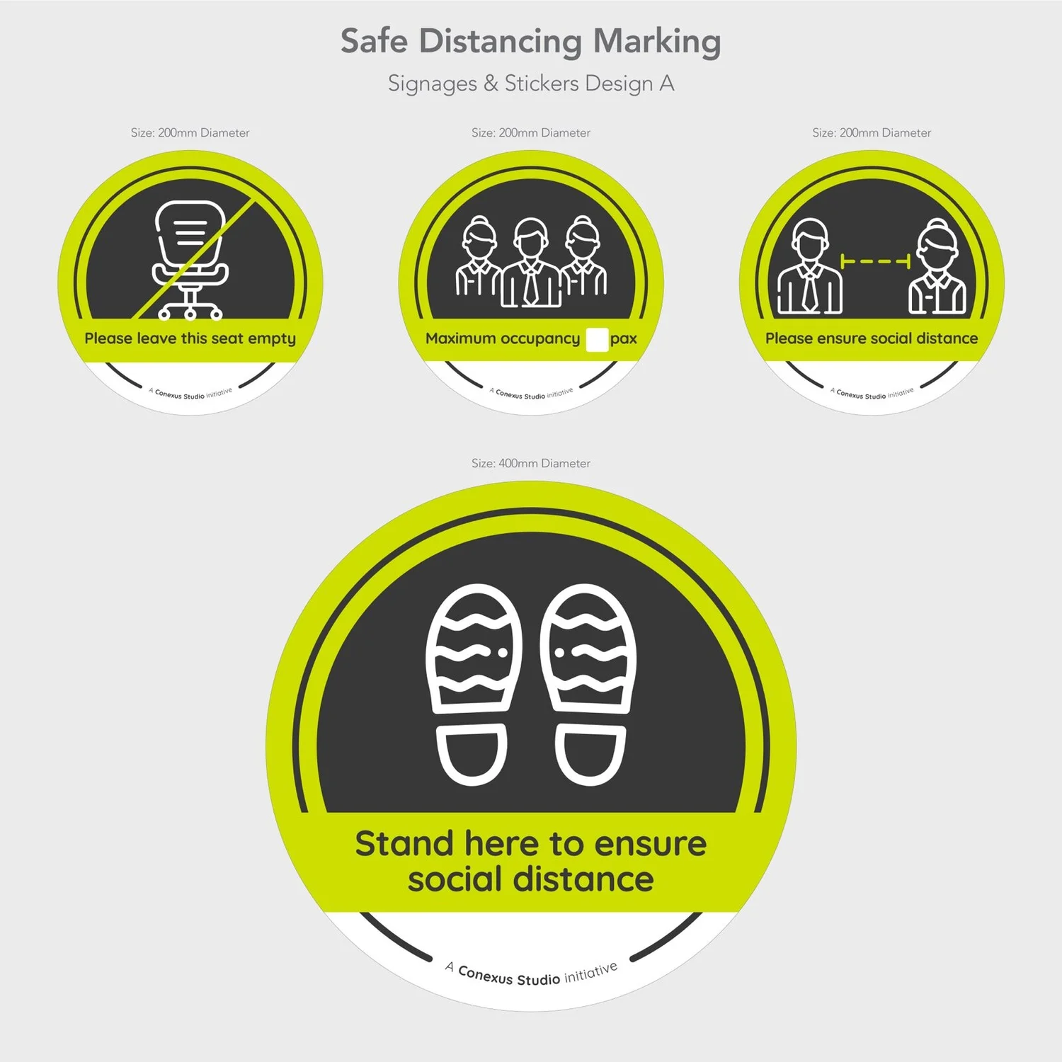 Free Social Distancing Stickers & Posters for the Office — ⚫⚪ Conexus ...